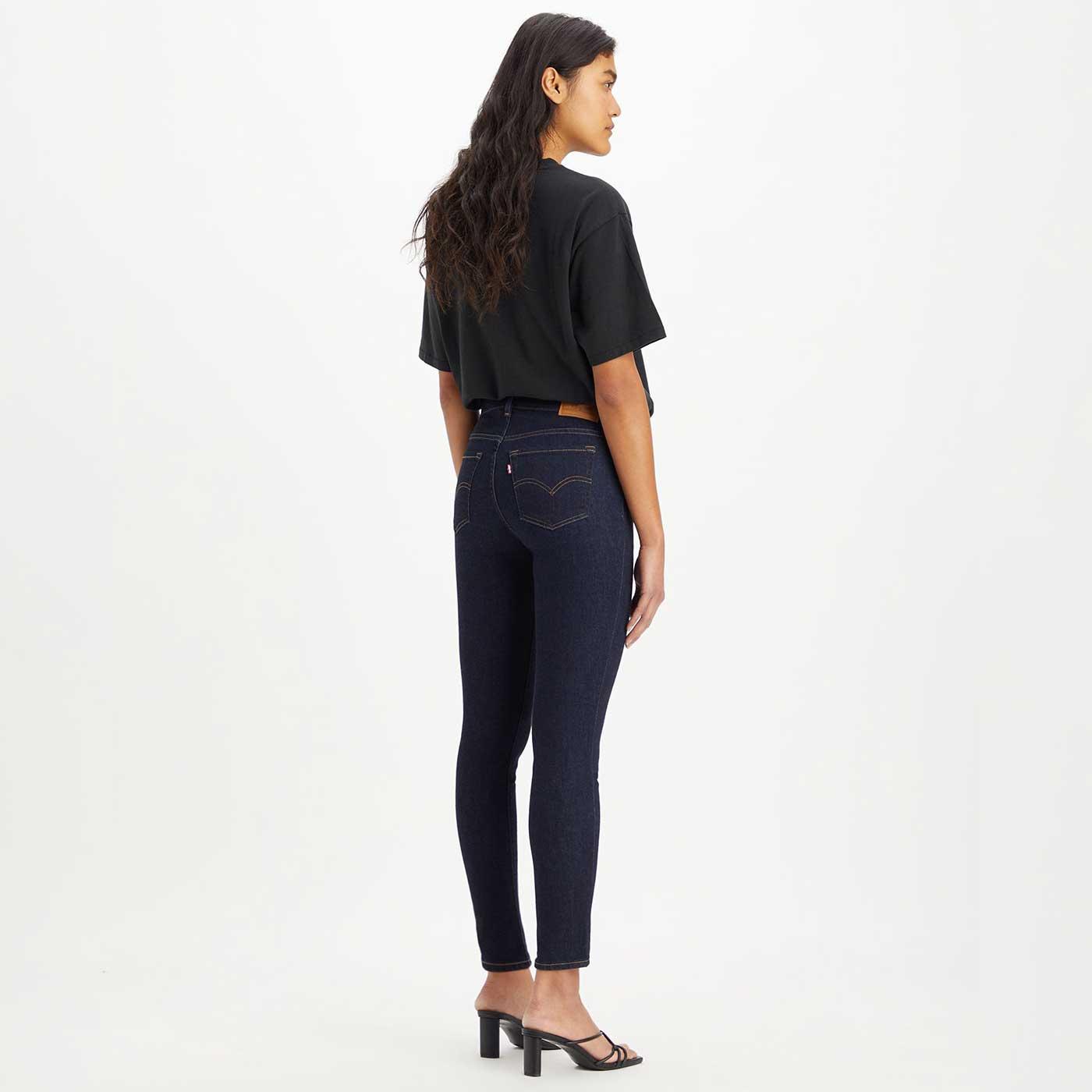 LEVI'S 711 Double Button Retro Skinny Jeans Blue Wave Rinse