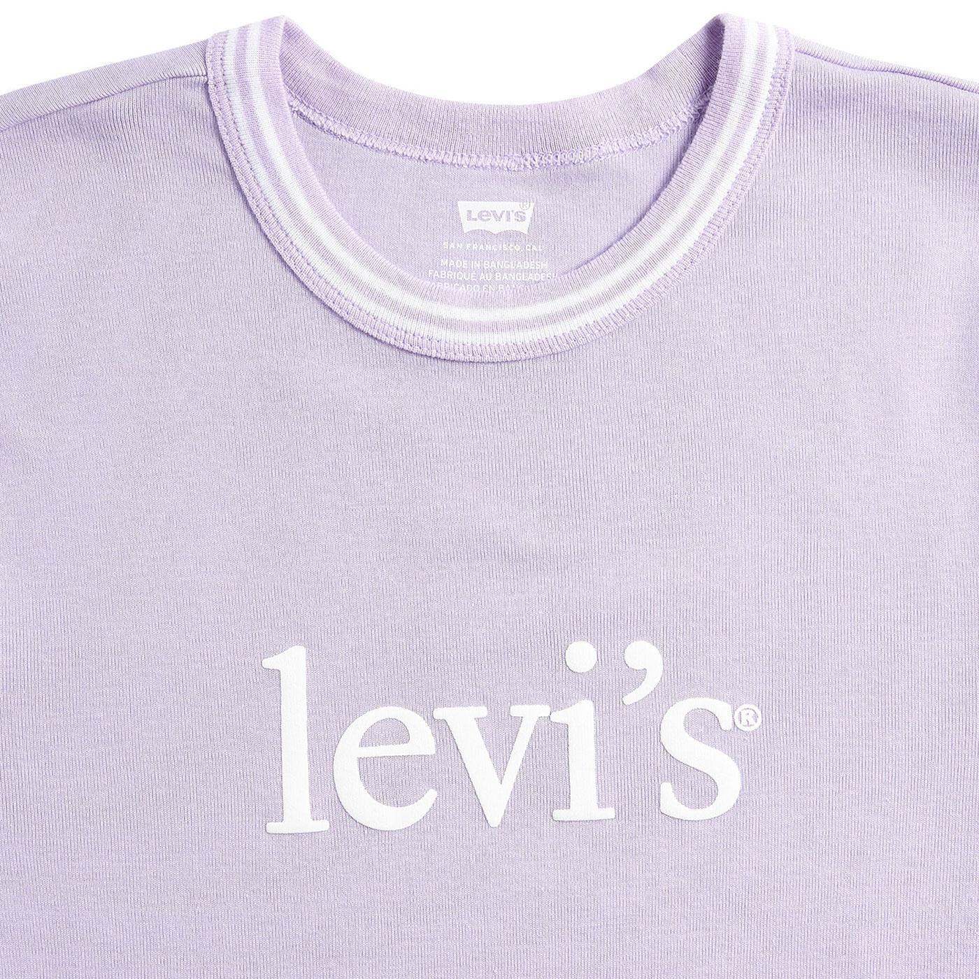 Levi's Women Graphic Retro Ringer Mini Cropped T-shirt in Lilac