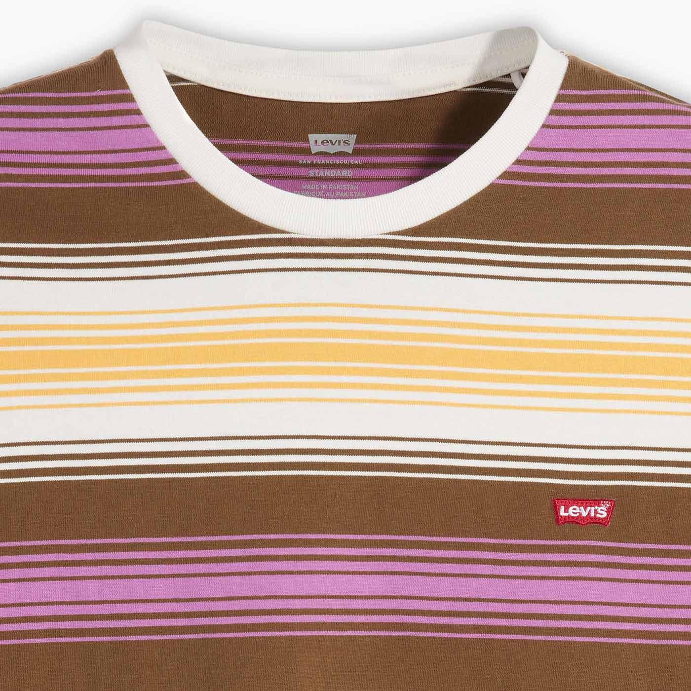 Levi's Original Housemark Fizzy Stripe Retro Crew T-shirt in Ecru