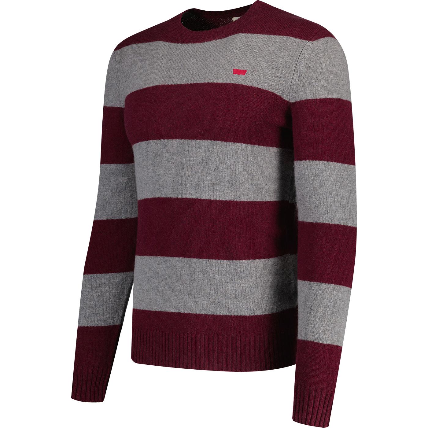 Levi Original Housemark Calloway Stripe Sweater in Chocolate
