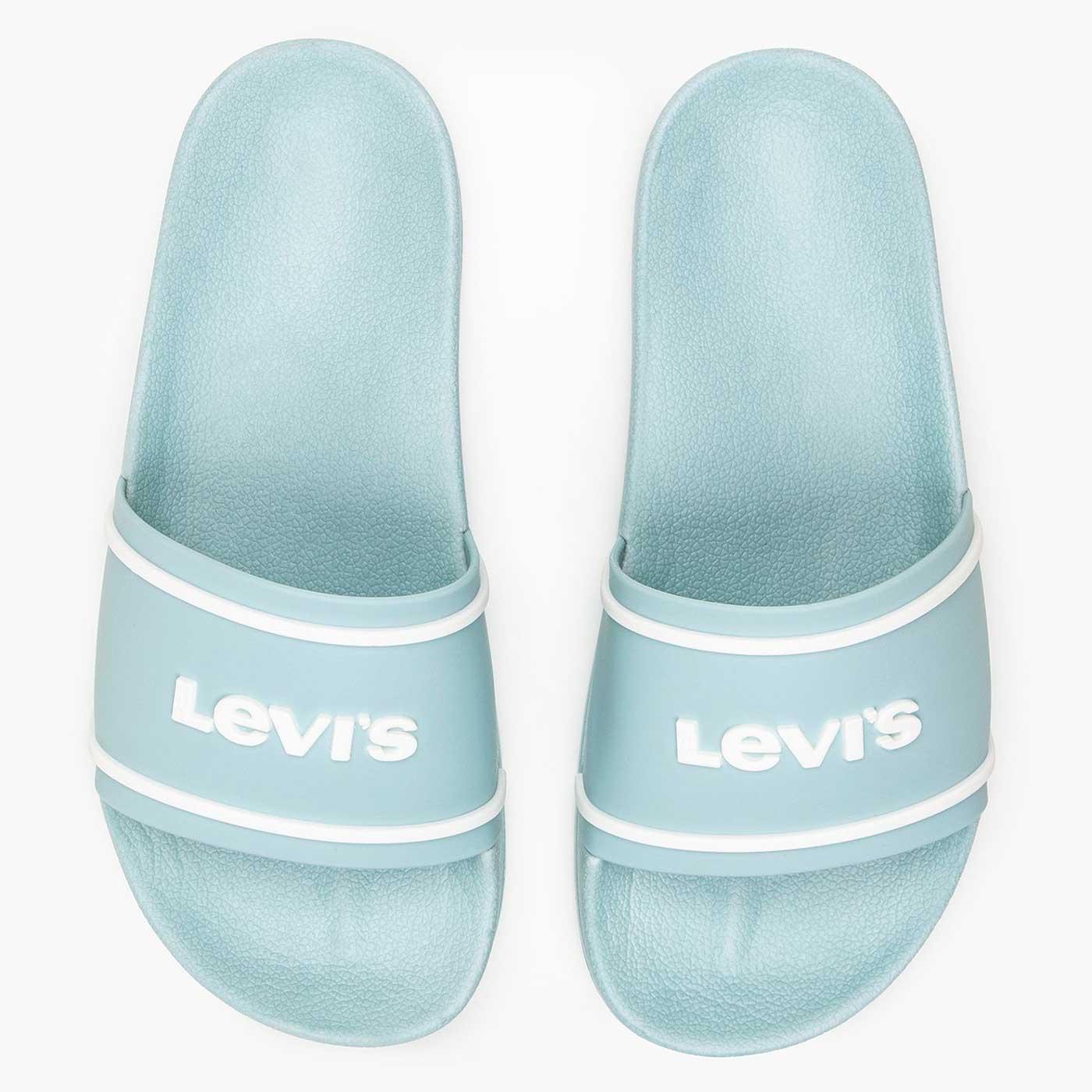 Levi's® Women's June 3D Logo Retro Sliders in Light Turquoise