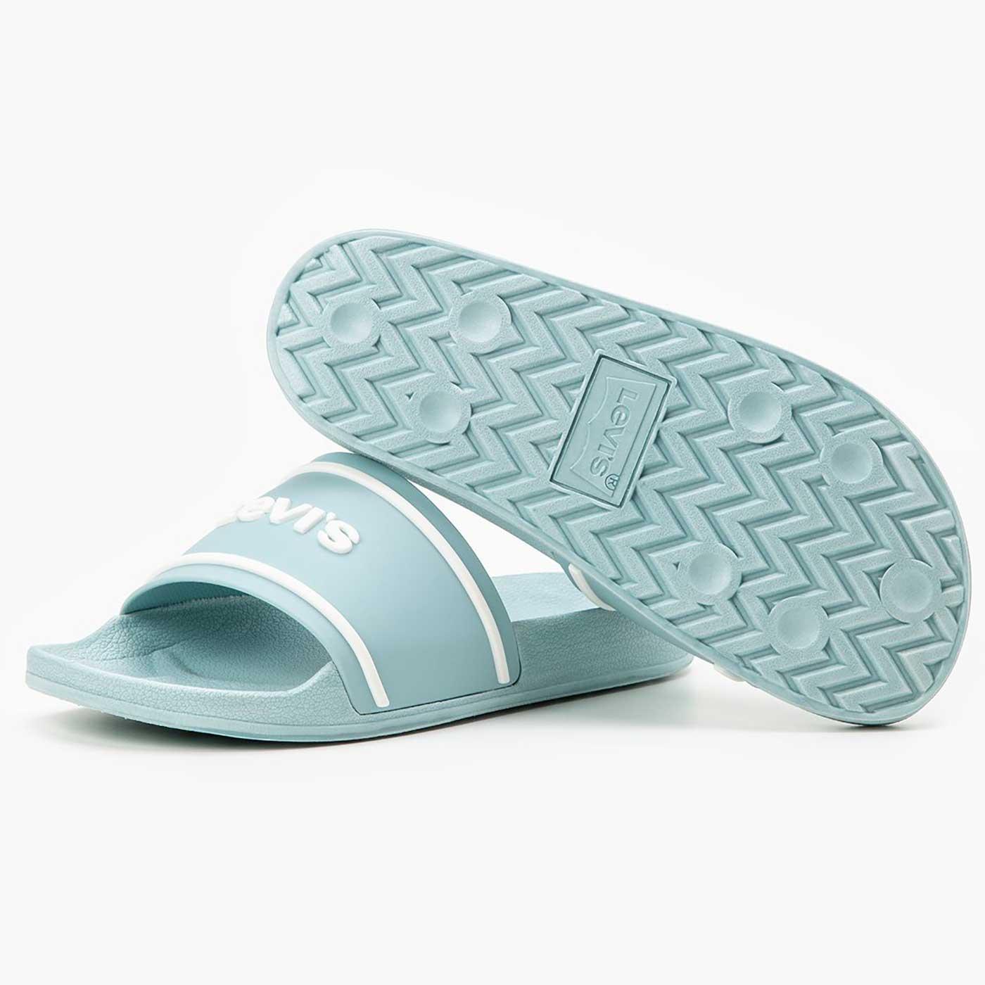 Levi's® Women's June 3D Logo Retro Sliders in Light Turquoise