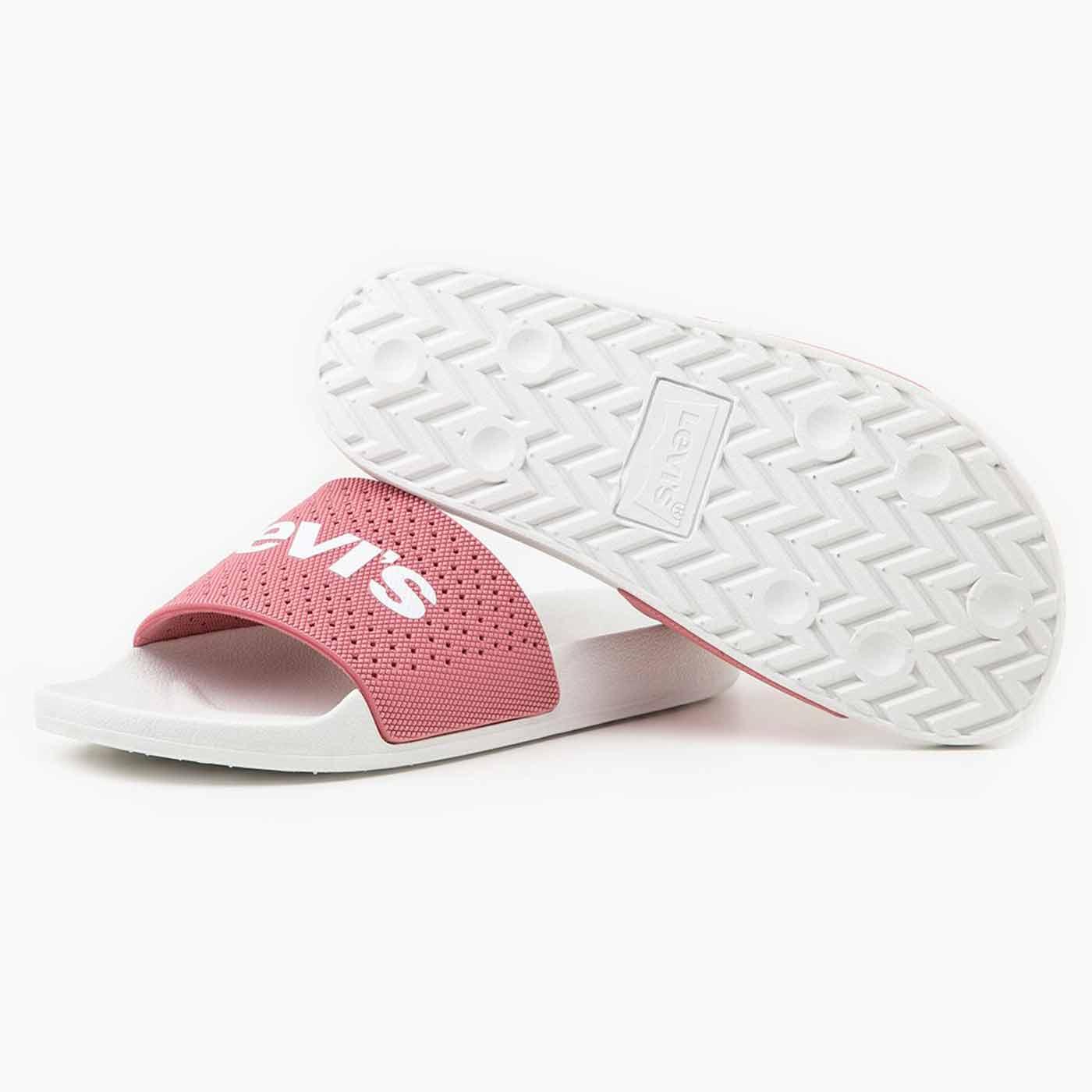 Levi's® Women's June Retro Logo Summer Sliders in Dark Pink