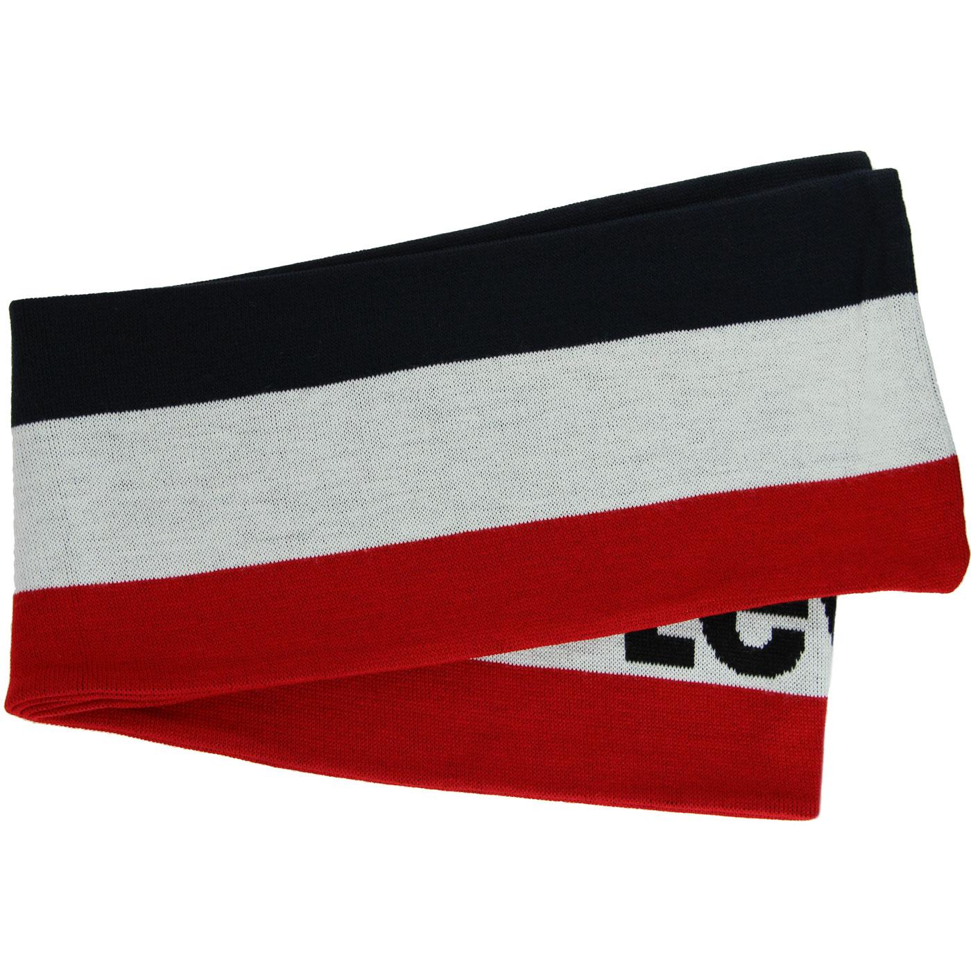 LEVI'S Retro 70s Knitted Stripe College Scarf Red/White/Navy