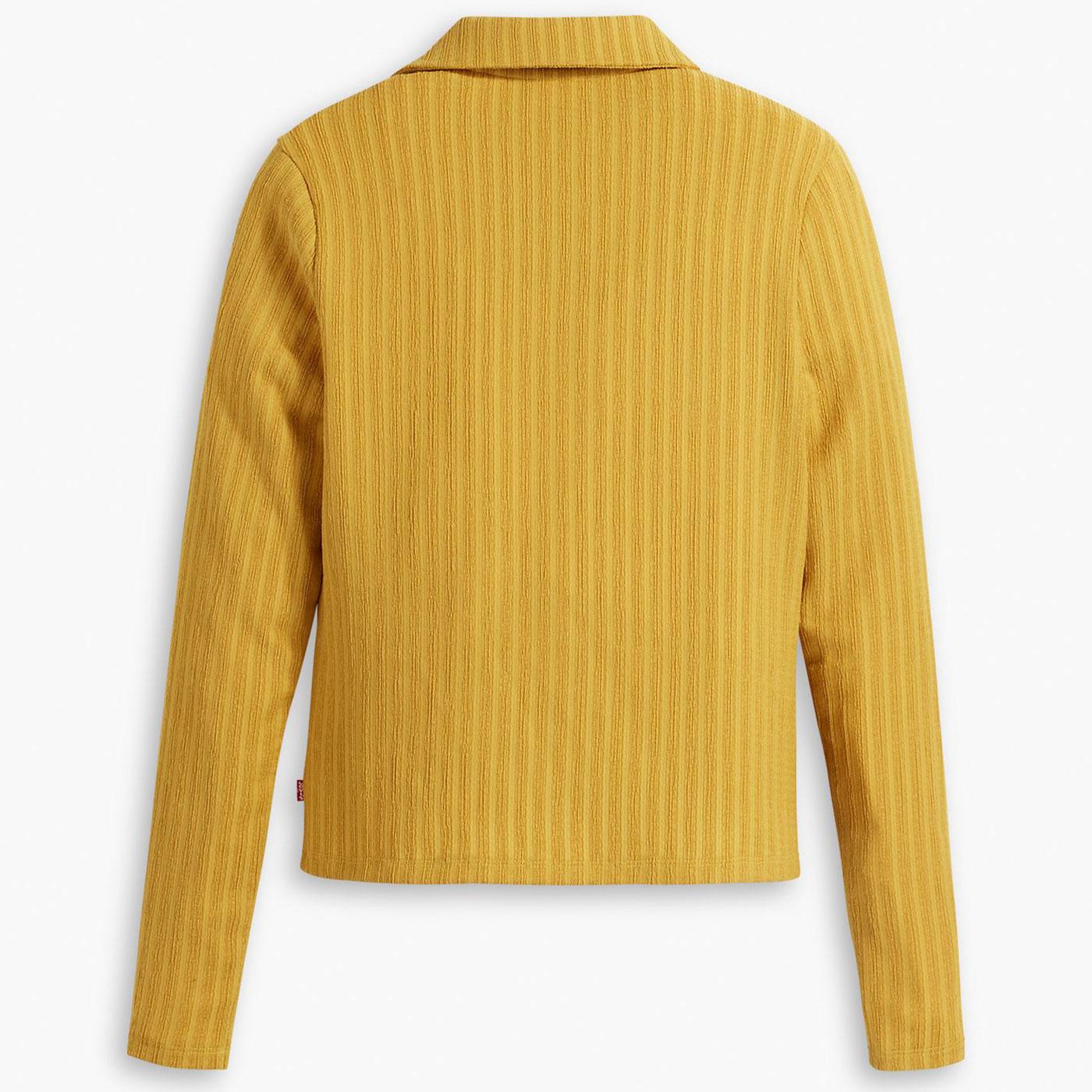 Levi's® Prima Retro Button Up Ribbed Knit Shirt in Golden Olive