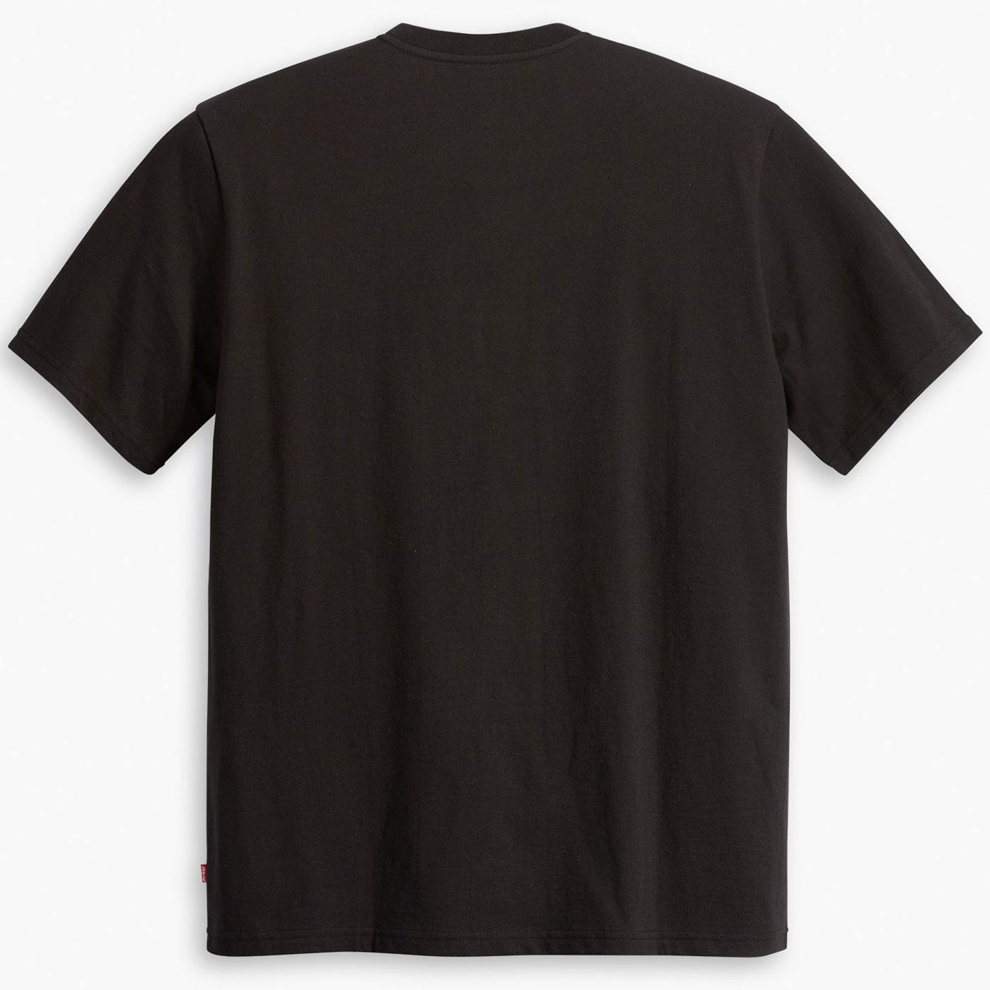 Levi's Retro Relaxed Fit Crew Neck Logo Jersey T-shirt in Caviar