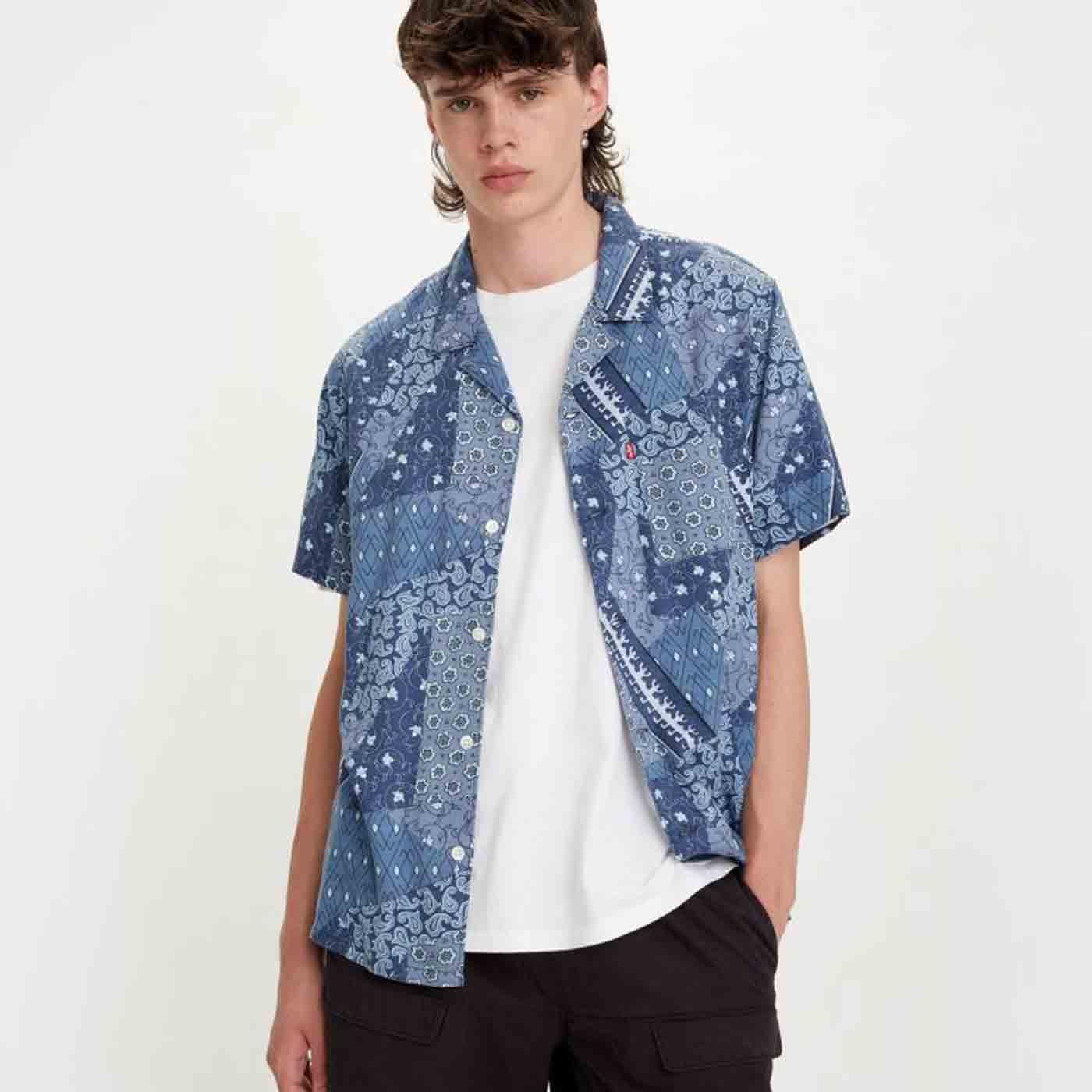 LEVI'S® Retro 1950s Sunset Camp Collar Shirt in Moonlight Blue