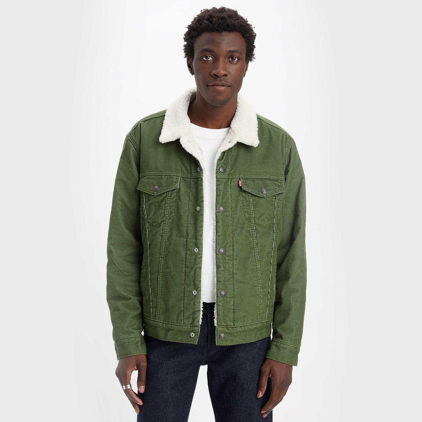 Levi’s® Corduroy Type III Retro Sherpa Trucker Jacket Sea Moss
