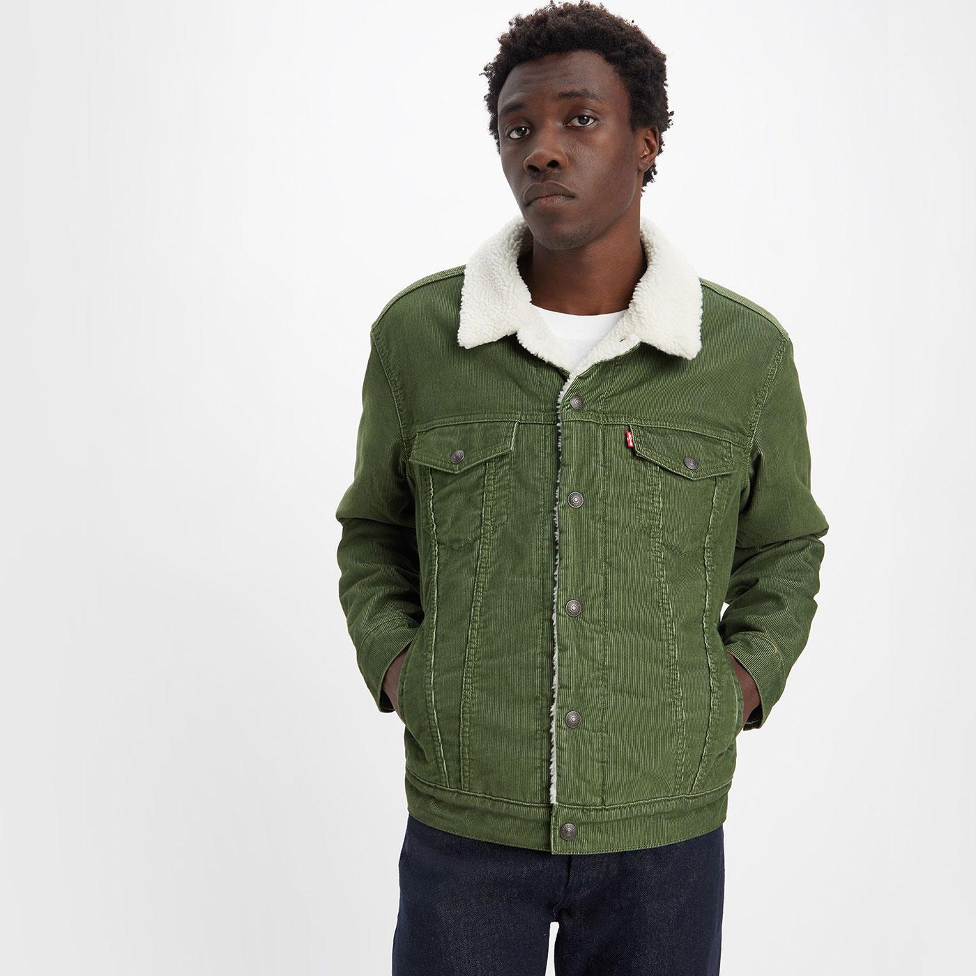 Levi’s® Corduroy Type III Retro Sherpa Trucker Jacket Sea Moss