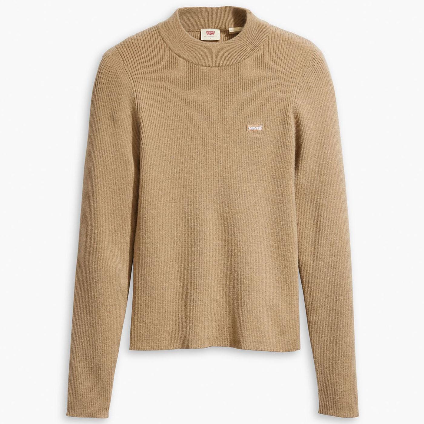 Levi's® Women's Crewneck Retro Rib Logo Sweater Travertine