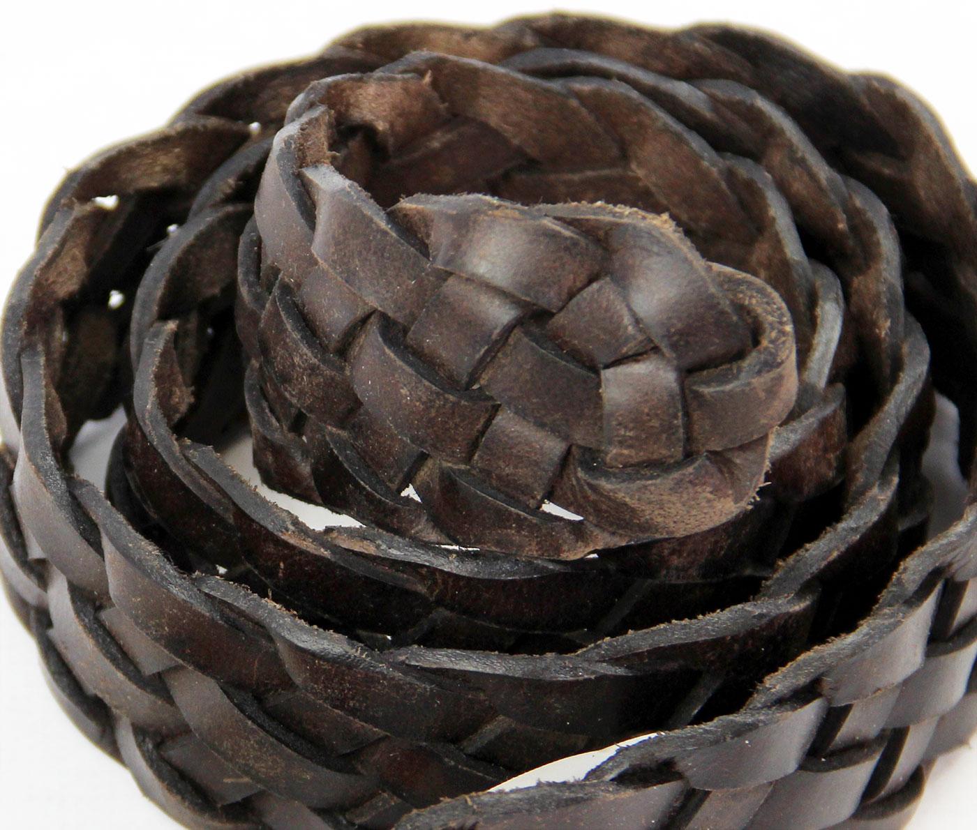 LEVI'S® Retro Mod Leather Weave Vintage Braided Belt Dark Brown