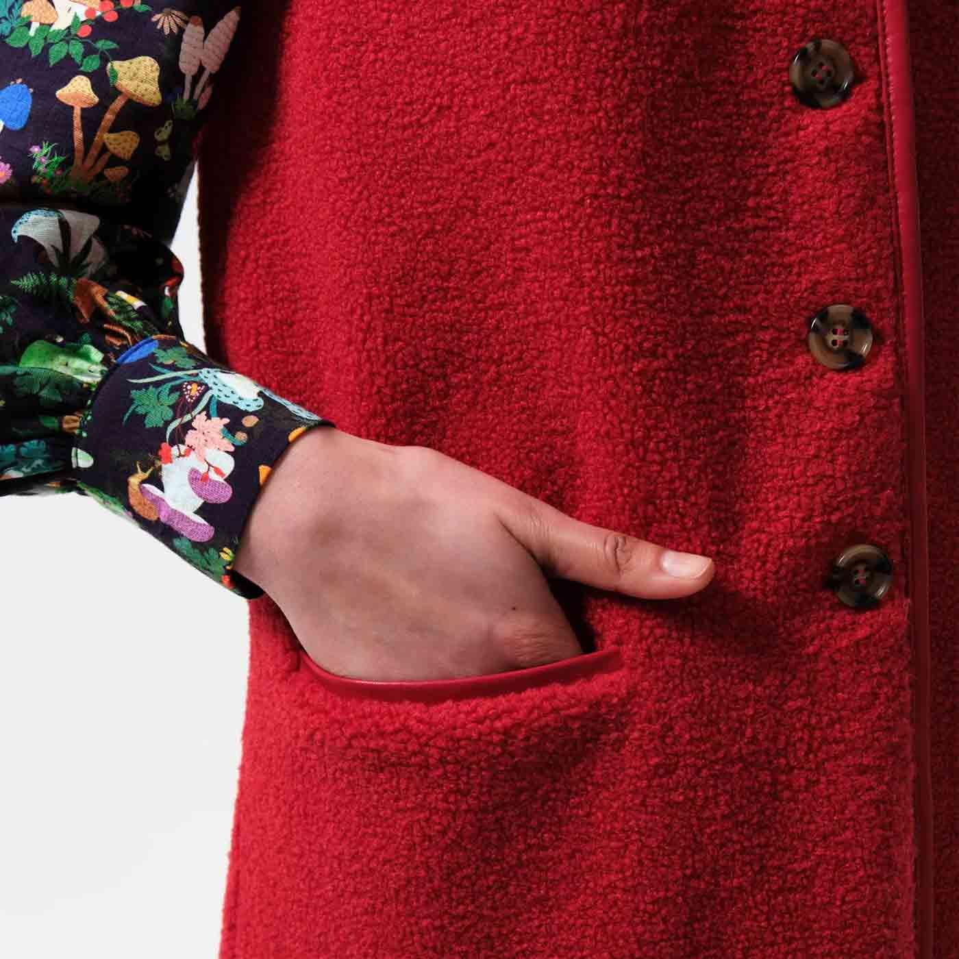 Louche London Cathel-Borg Retro 60s Longline Waistcoat in Red