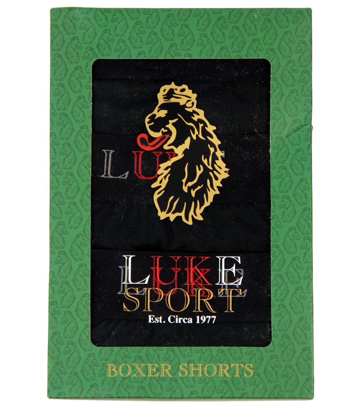 LUKE SPORT Frankys Retro 3 Boxer Shorts Gift Set in Black
