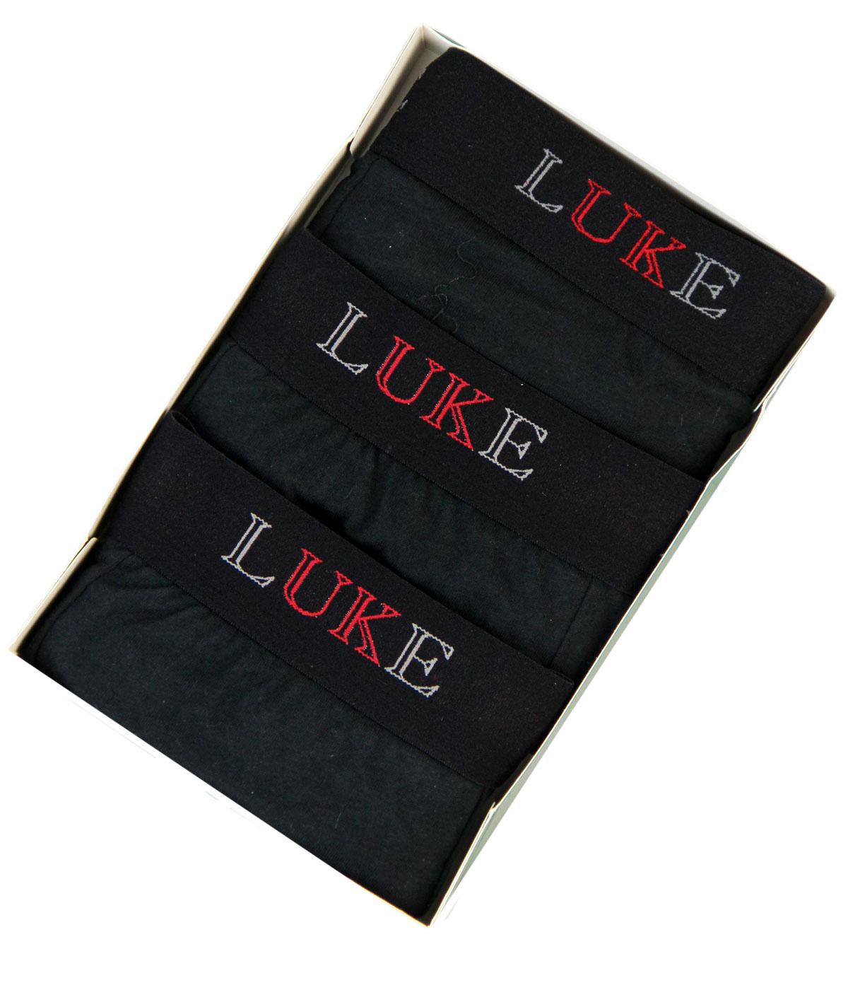 LUKE SPORT Frankys Retro 3 Boxer Shorts Gift Set in Black