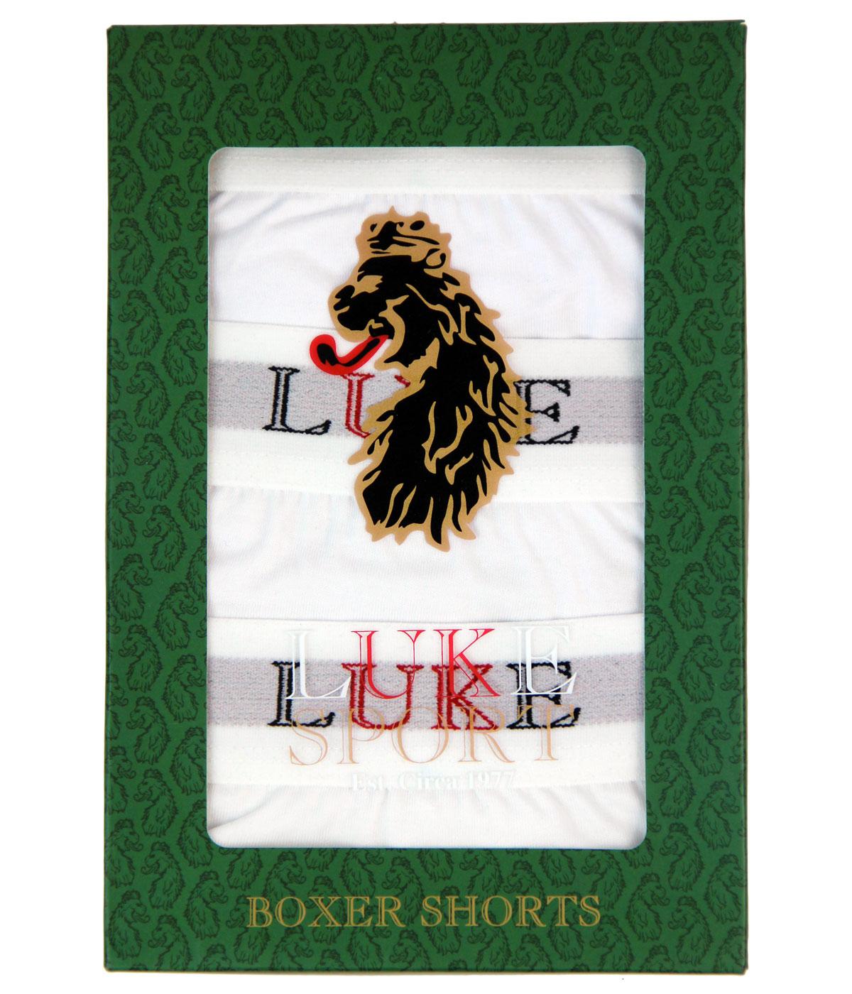 LUKE SPORT Frankys Retro 3 Boxer Shorts Gift Set in White