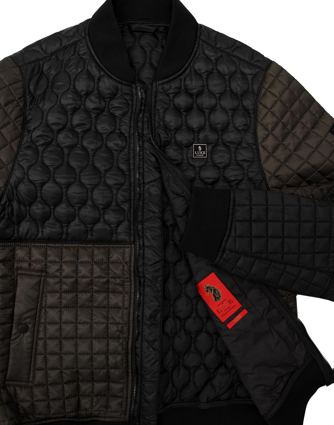 LUKE 1977 Rui Demental Mens Retro Mod Quilted Bomber Jacket