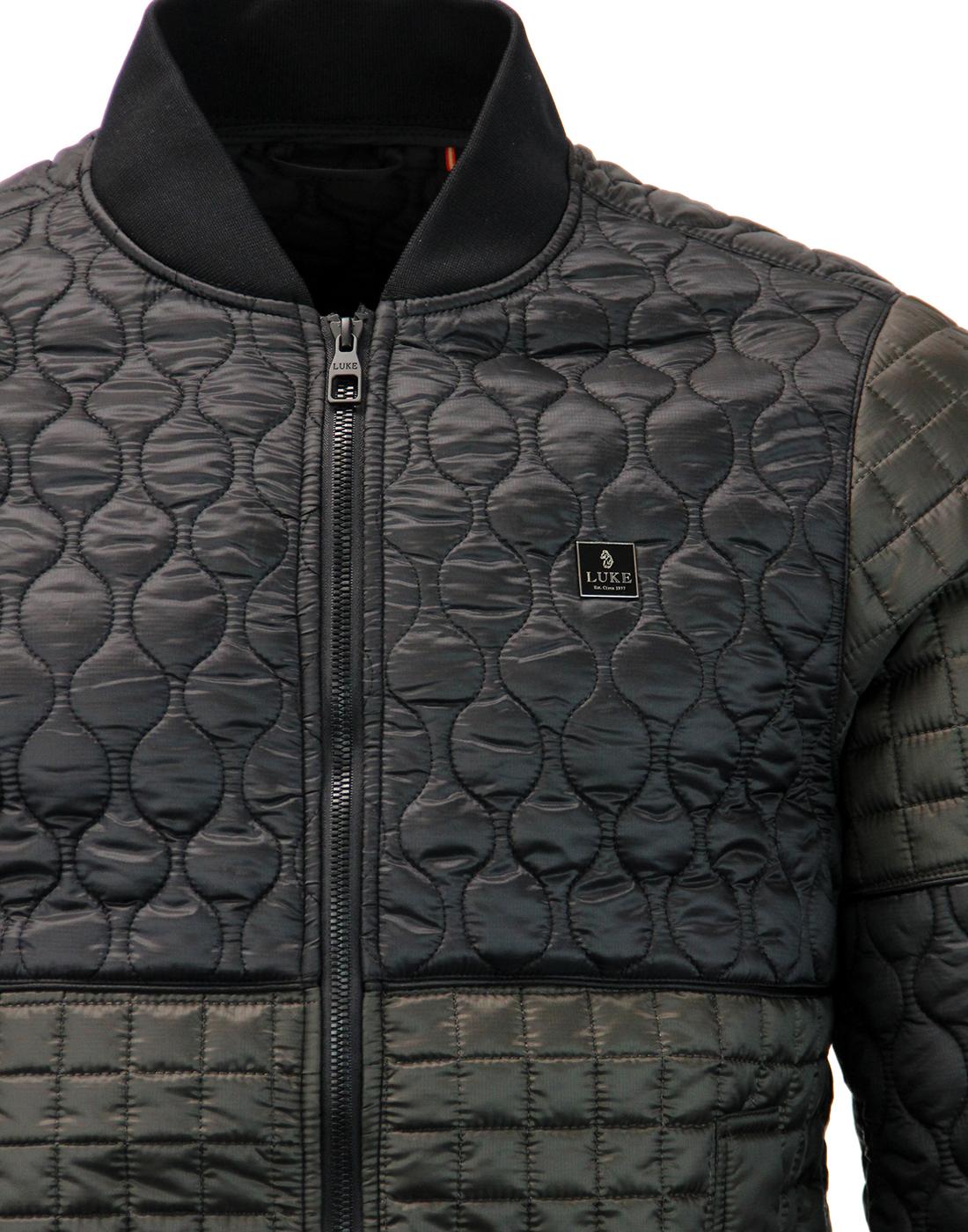 LUKE 1977 Rui Demental Mens Retro Mod Quilted Bomber Jacket