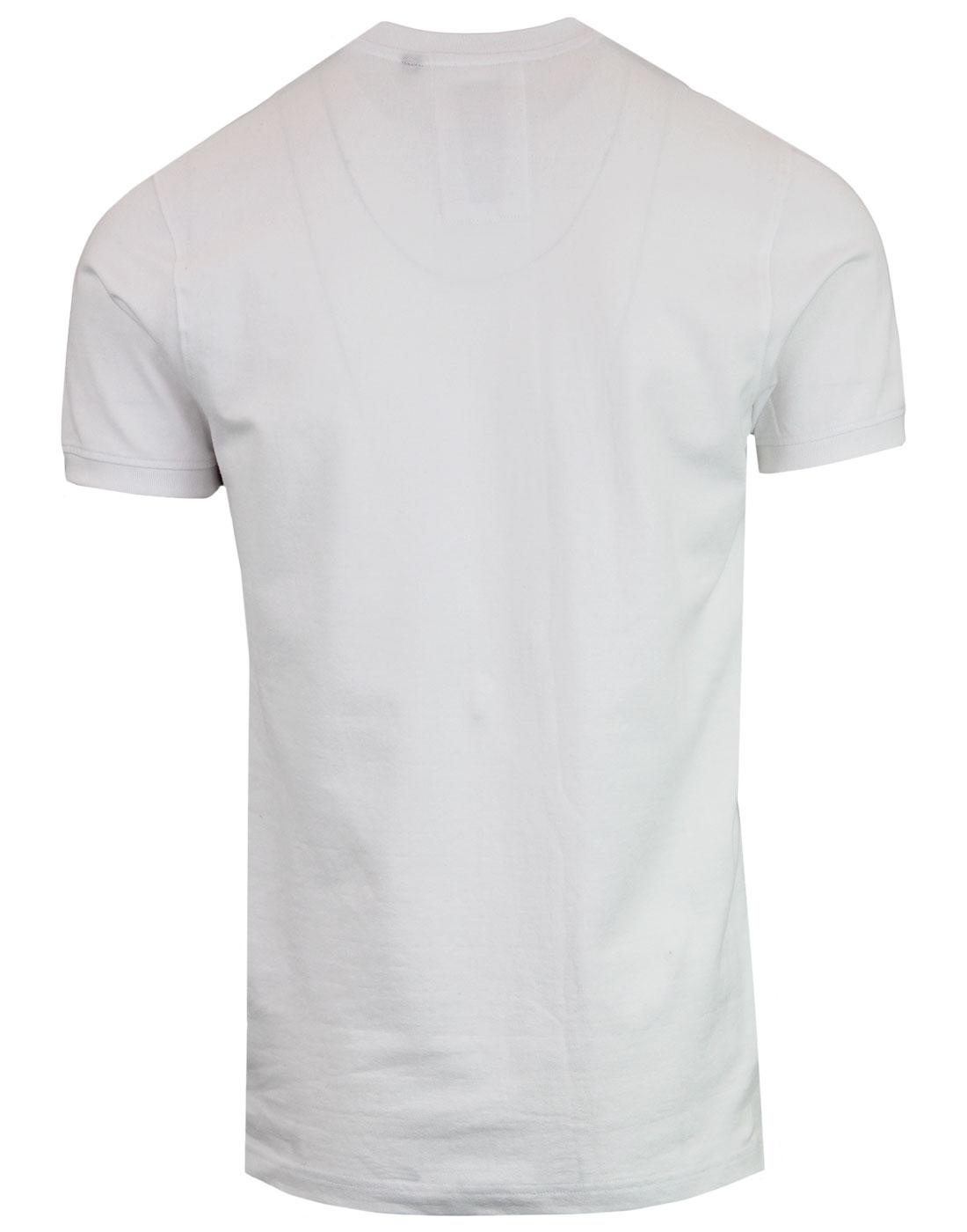 LUKE 'Warnock' Men's Retro Chest Panel Oxford Tee in White