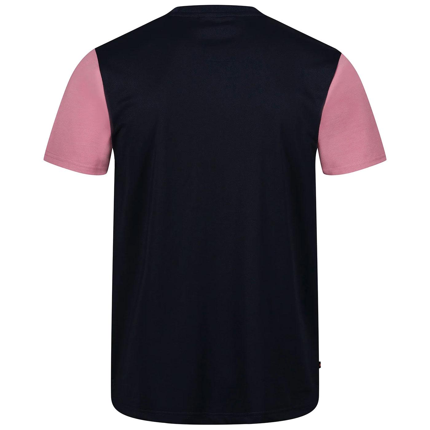 LUKE Hewitt Asymmetric Colour Block Tape Tee in Vintage Pink