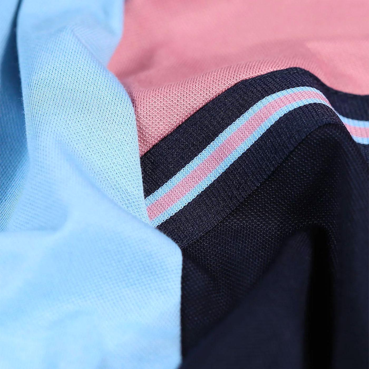 LUKE Hewitt Asymmetric Colour Block Tape Tee in Vintage Pink