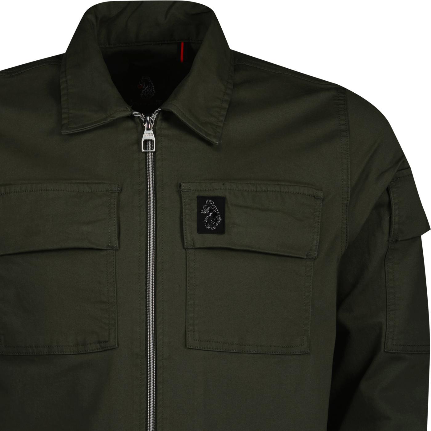 LUKE Mash Retro Mod Military 4 Pocket Jacket in Green