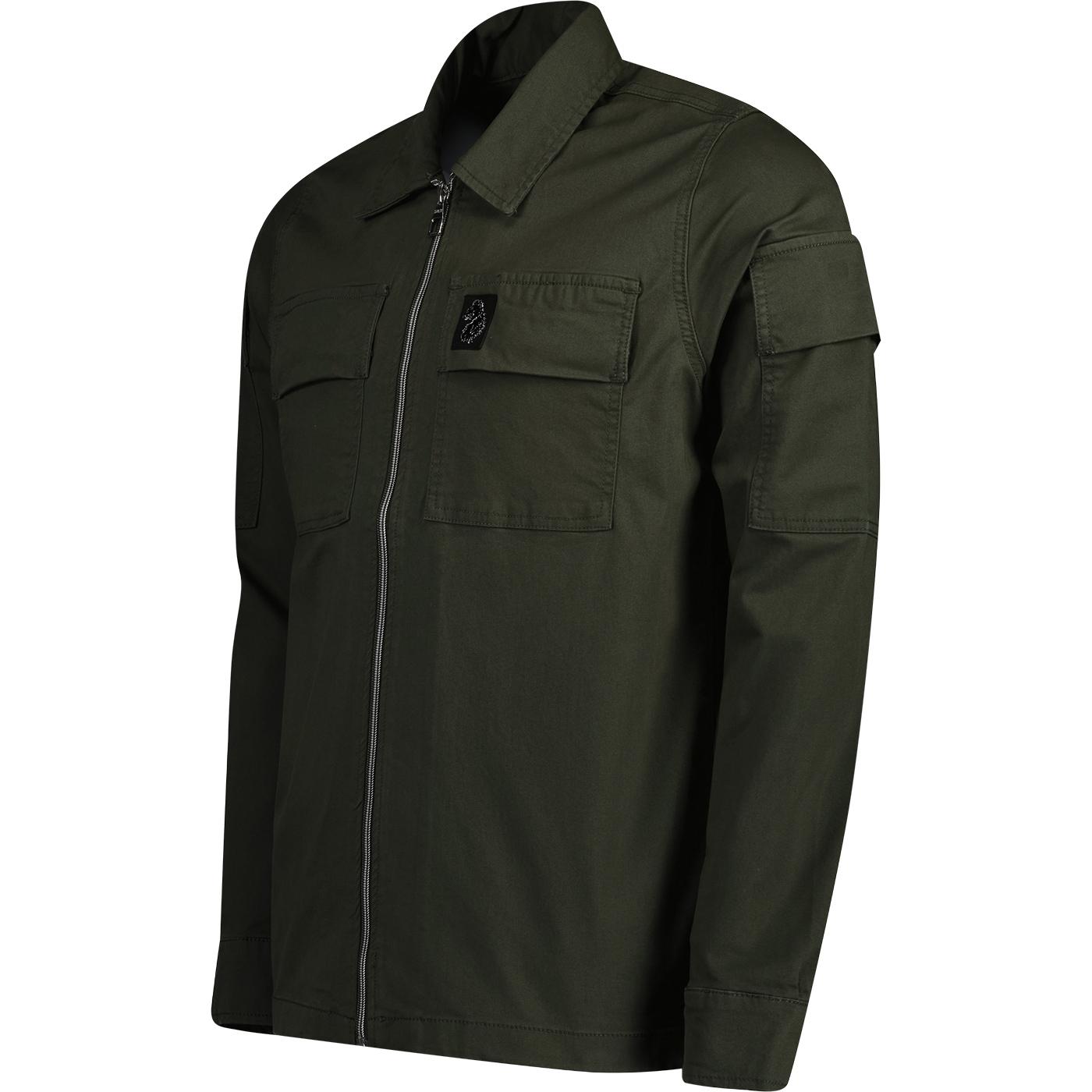 LUKE Mash Retro Mod Military 4 Pocket Jacket in Green