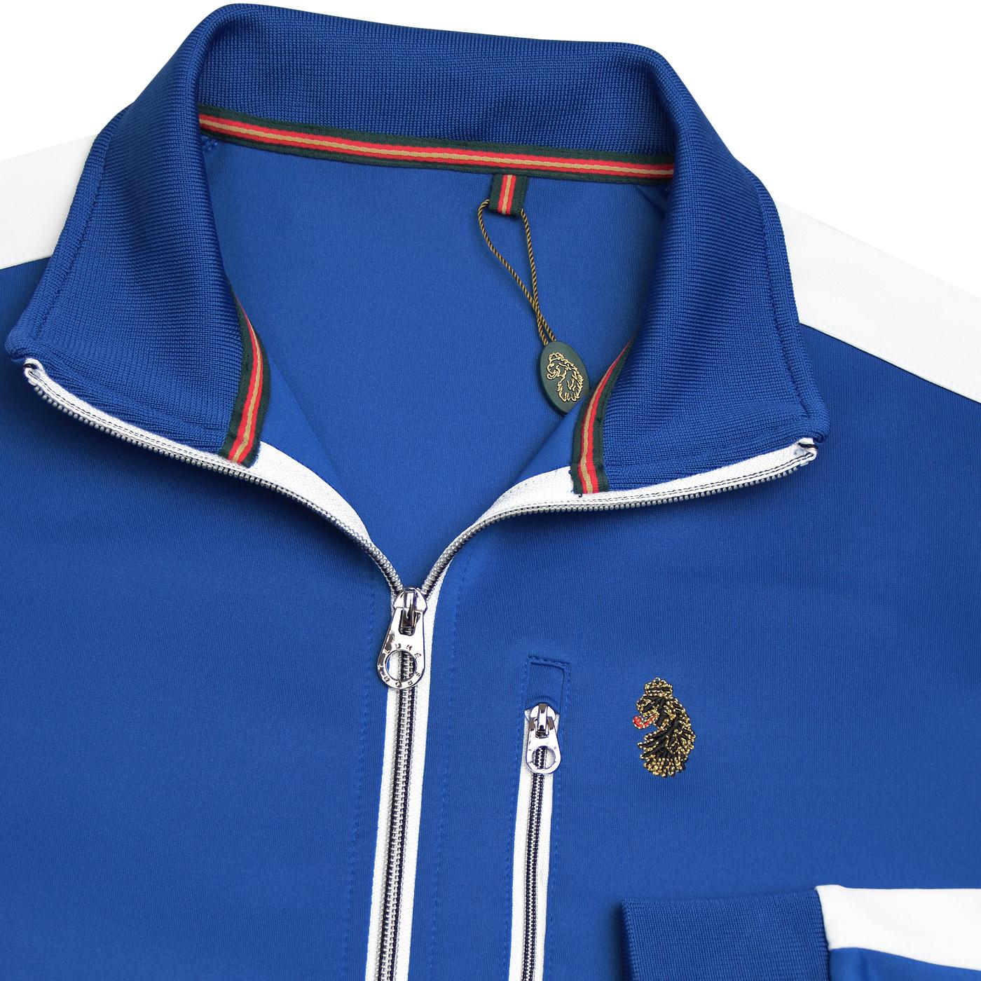 LUKE Moore Retro 80s Funnel Neck Stripe Sleeve Track Top