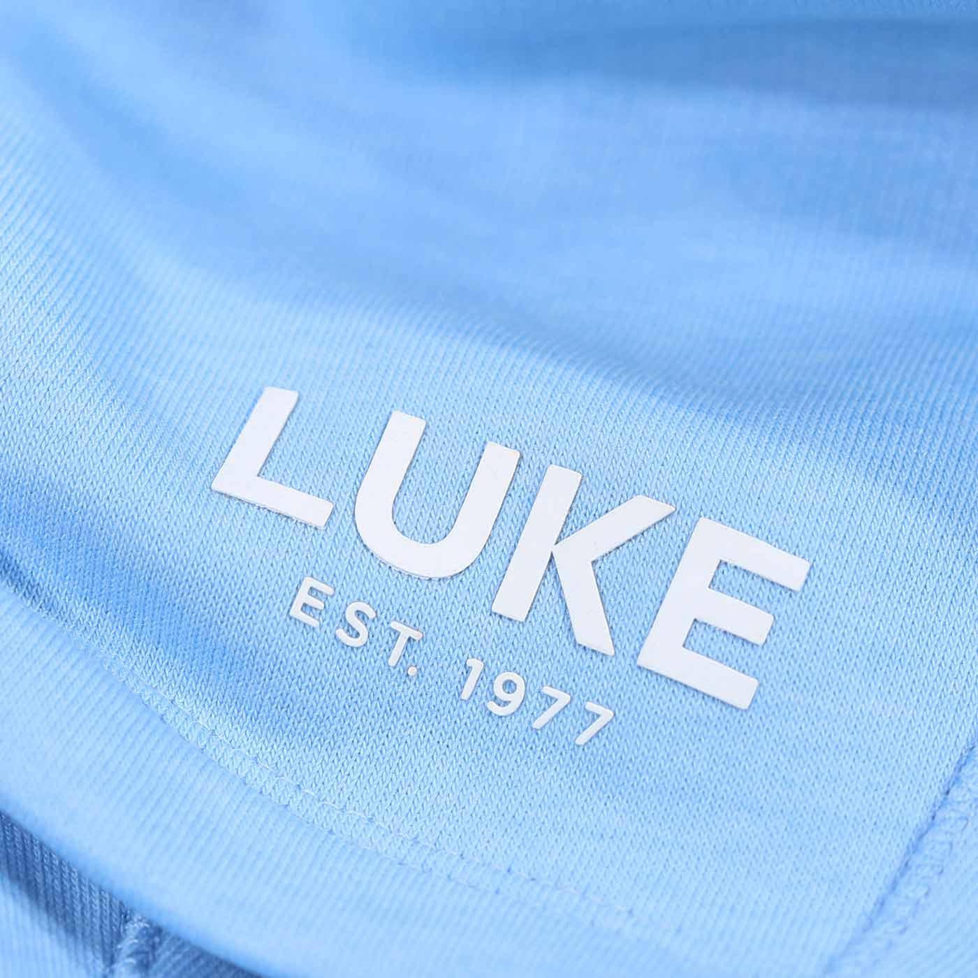 Luke 1977 Retro Staggering Sweat Sports Shorts in Sky Blue