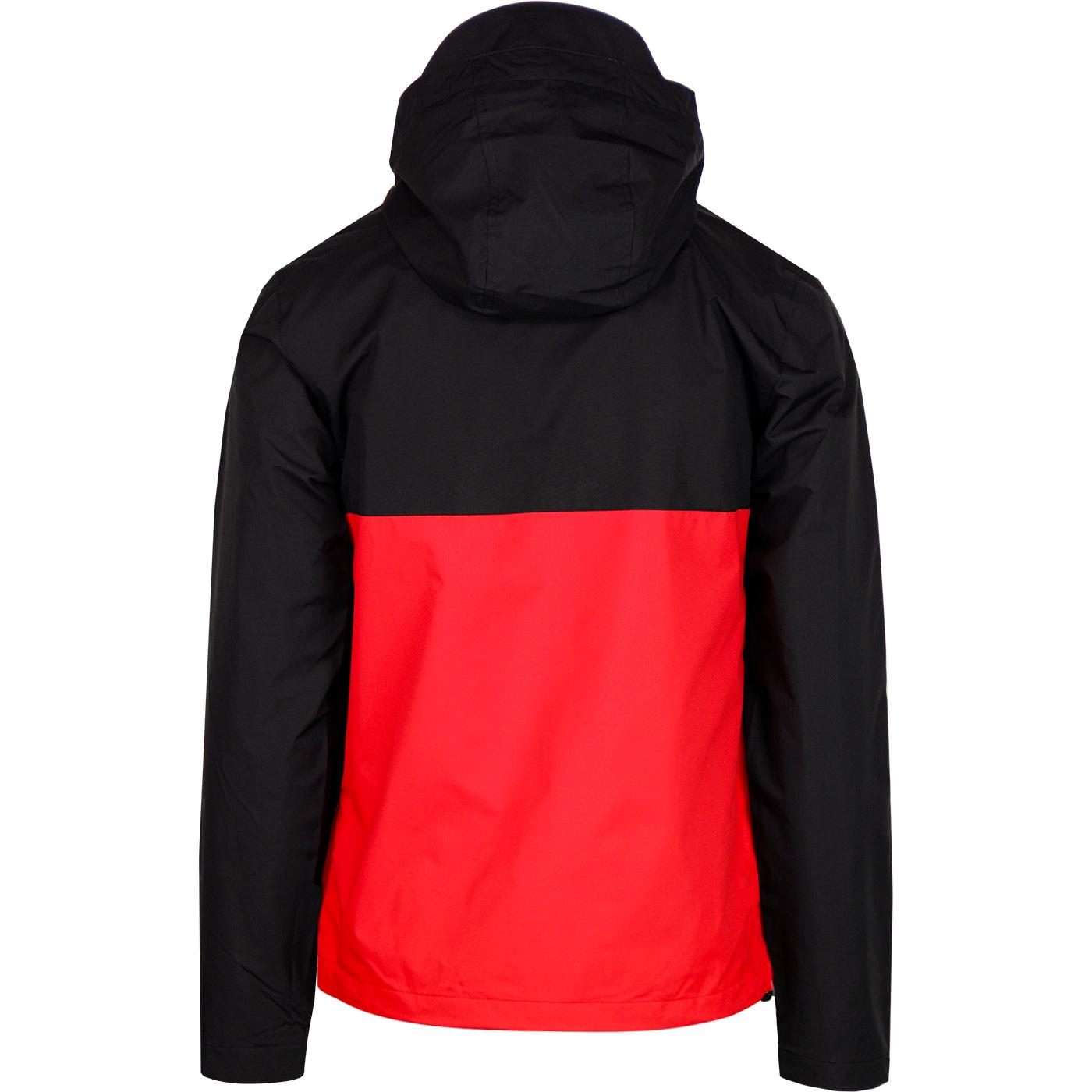 LUKE Strada Retro 1990s Colour Block Hooded Jacket in Red