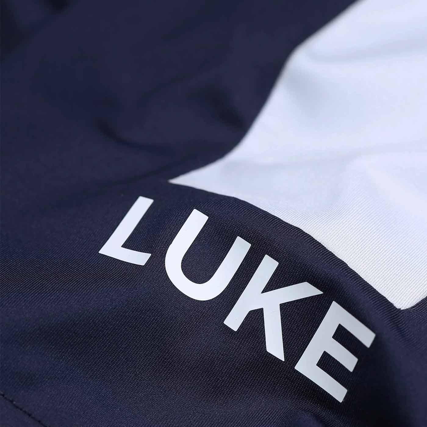 Luke Sports Swansea Retro Stripe Crew Neck Tee in Navy White