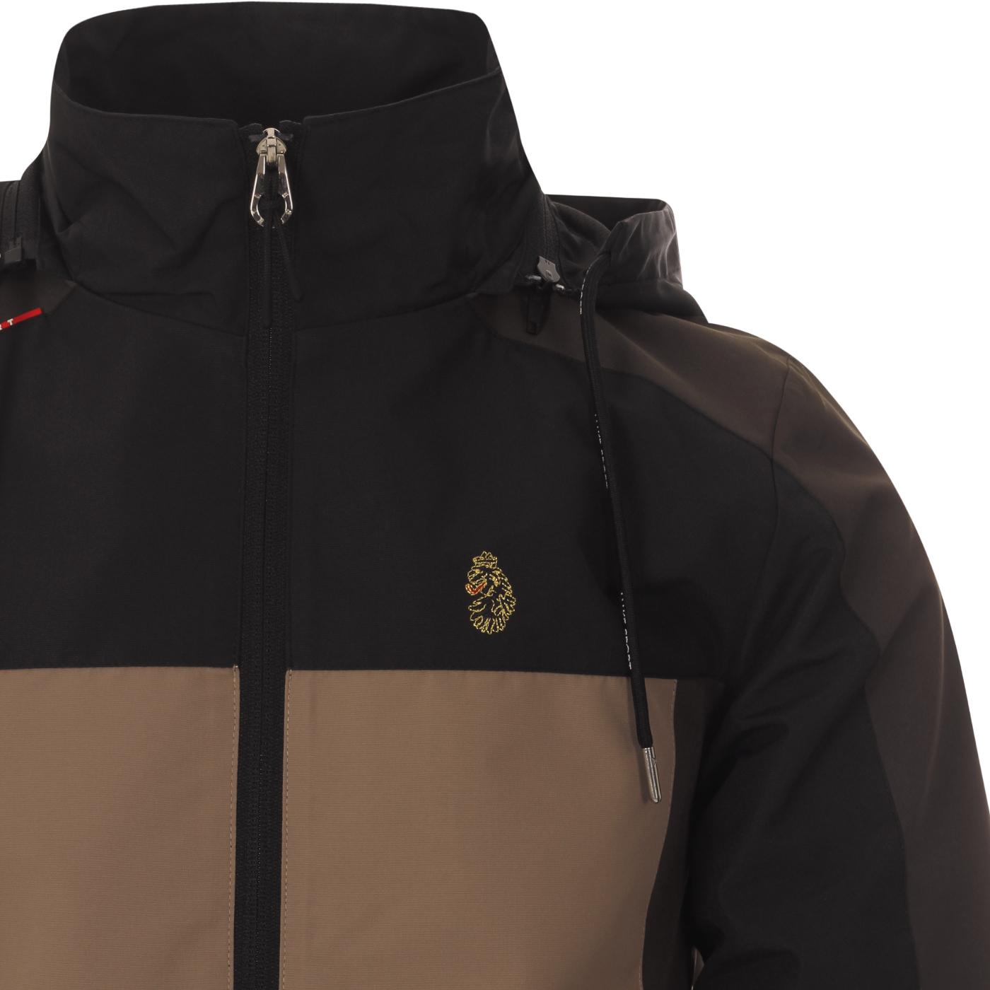 LUKE Sport Brownhills Benyon Retro Hooded Jacket in Truffle