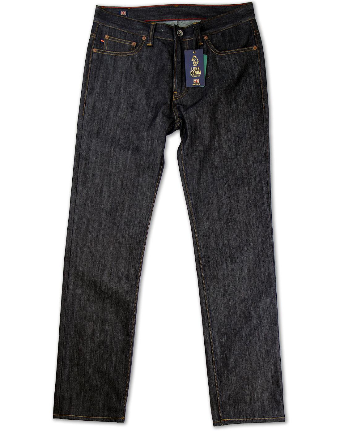 LUKE DENIM Freddie Made in UK Retro Raw Slim Straight Jeans