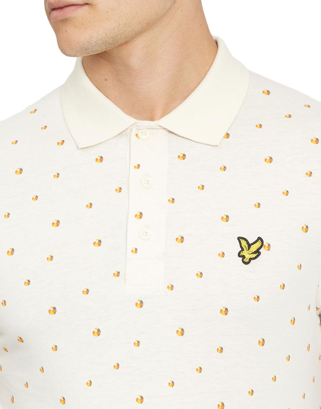 LYLE & SCOTT Retro 70s Geo Print Beach Ball Print Polo Shirt
