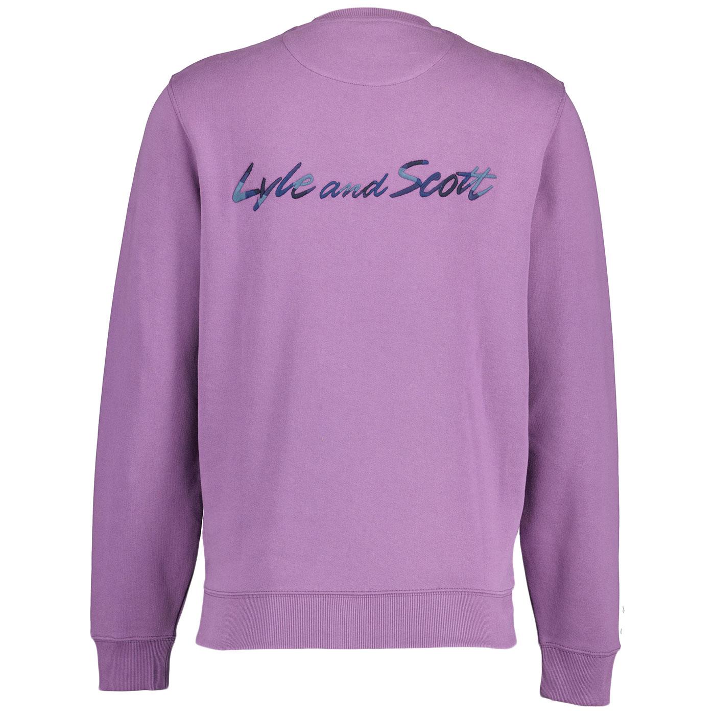 Lyle & Scott Crew Neck Embroidery Sweatshirt in Marsh Thistle