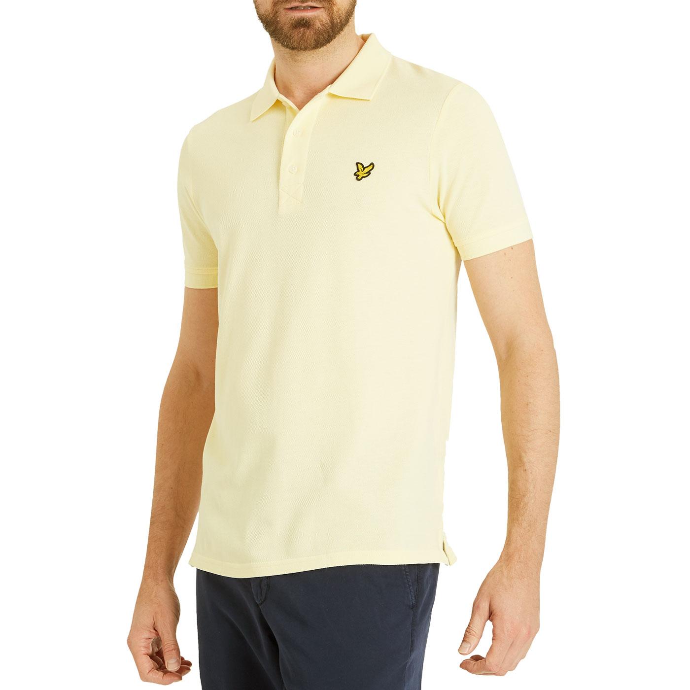 LYLE & SCOTT Retro Mod Classic Pique Polo Top in Vanilla