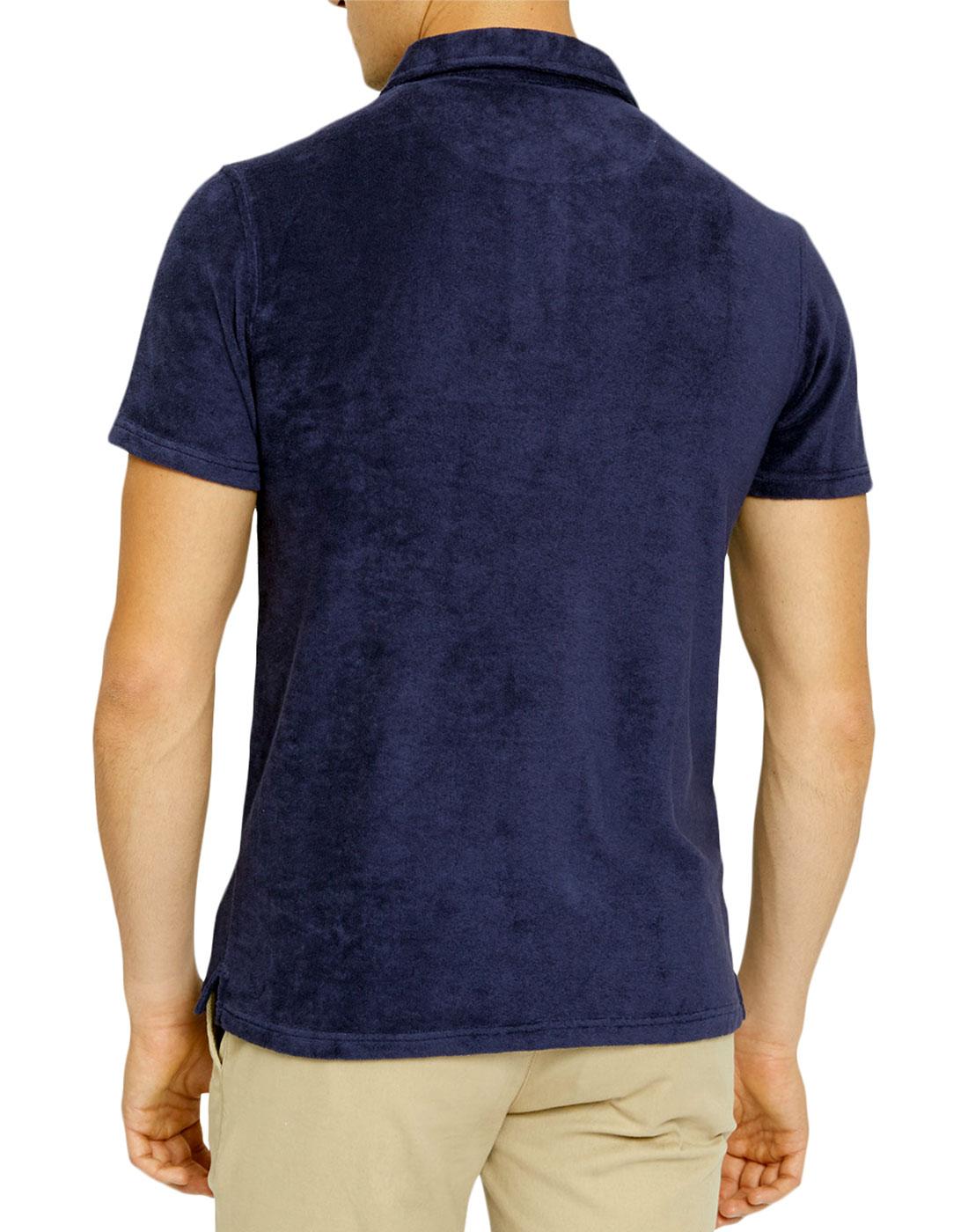 LYLE & SCOTT Mod Casuals Terry Towelling Polo Shirt in Navy