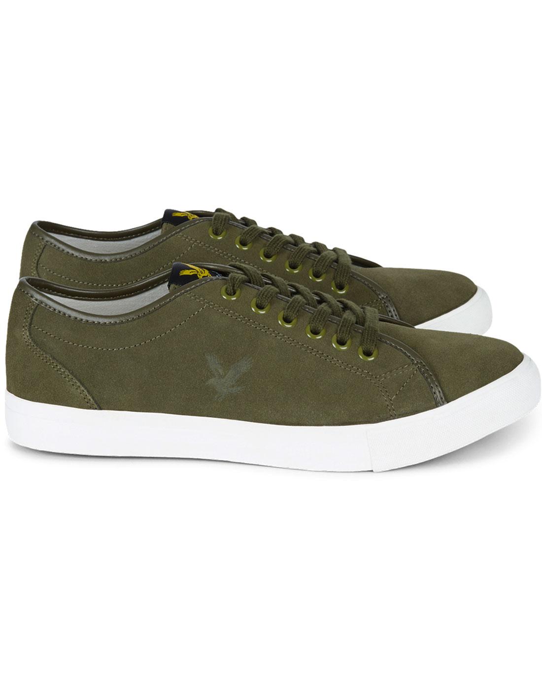 LYLE & SCOTT Teviot Suede Retro 70s Indie Tennis Trainers Olive