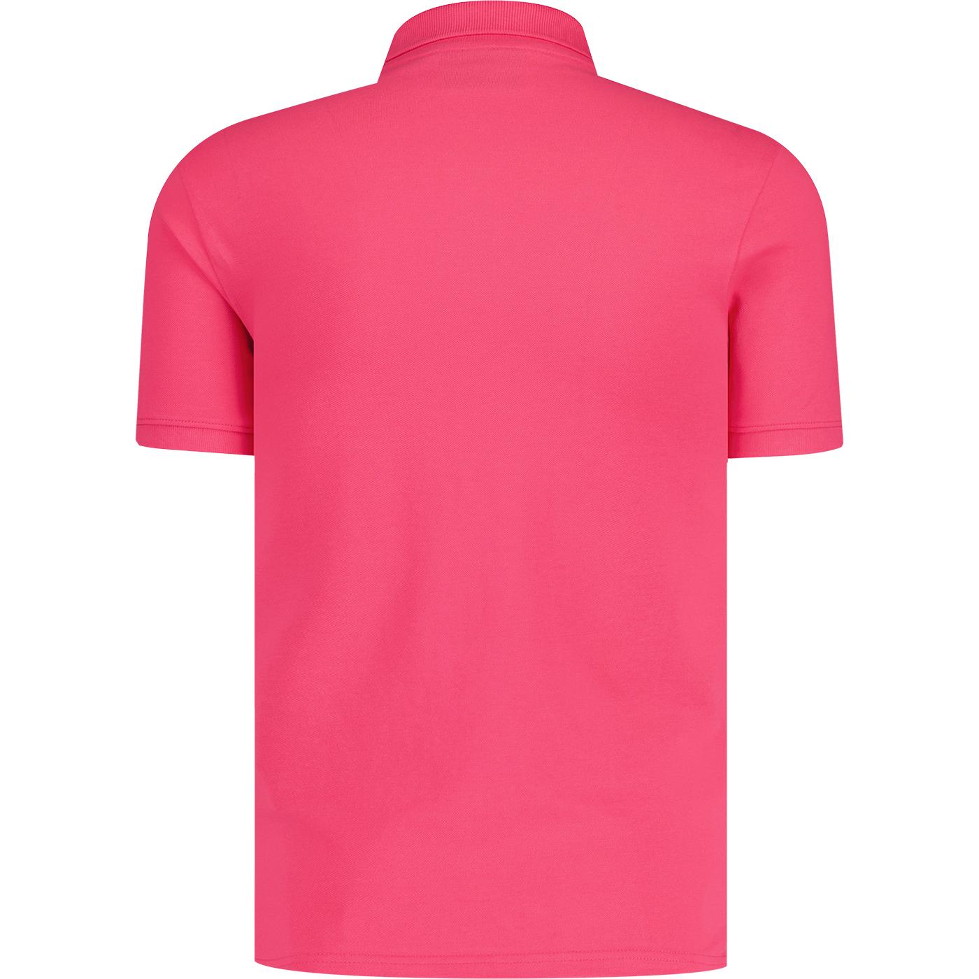 LYLE & SCOTT Retro Mod Plain Pique Polo Shirt Electric Pink