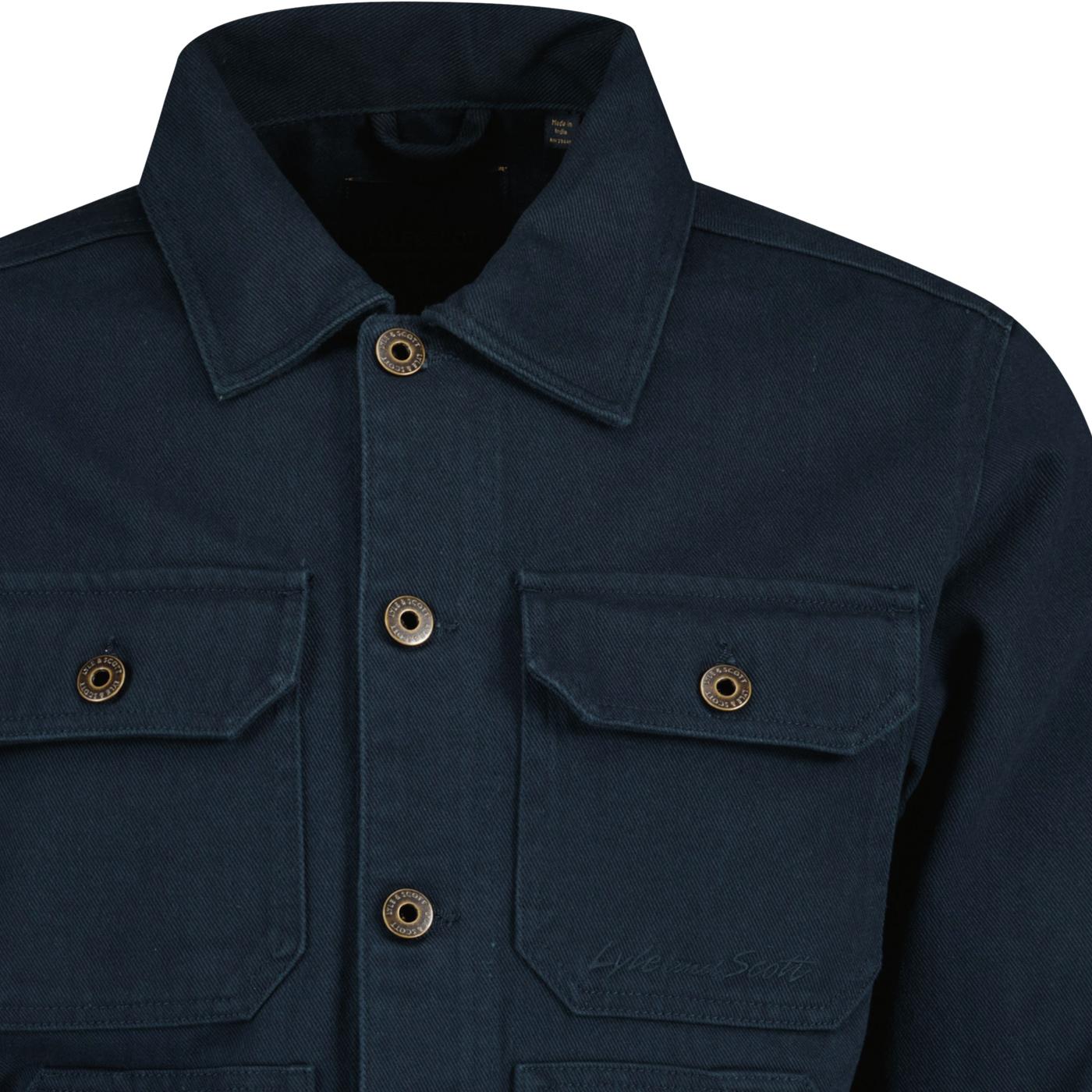 Lyle & Scott Archive Retro Trucker Jacket in Dark Navy