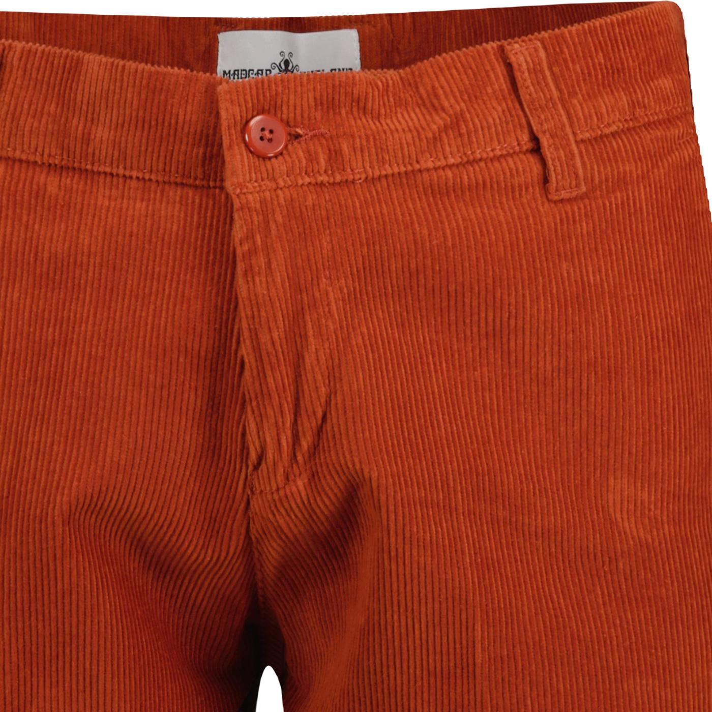 MADCAP ENGLAND Psycho Mod Slim Cord Trousers in Rust