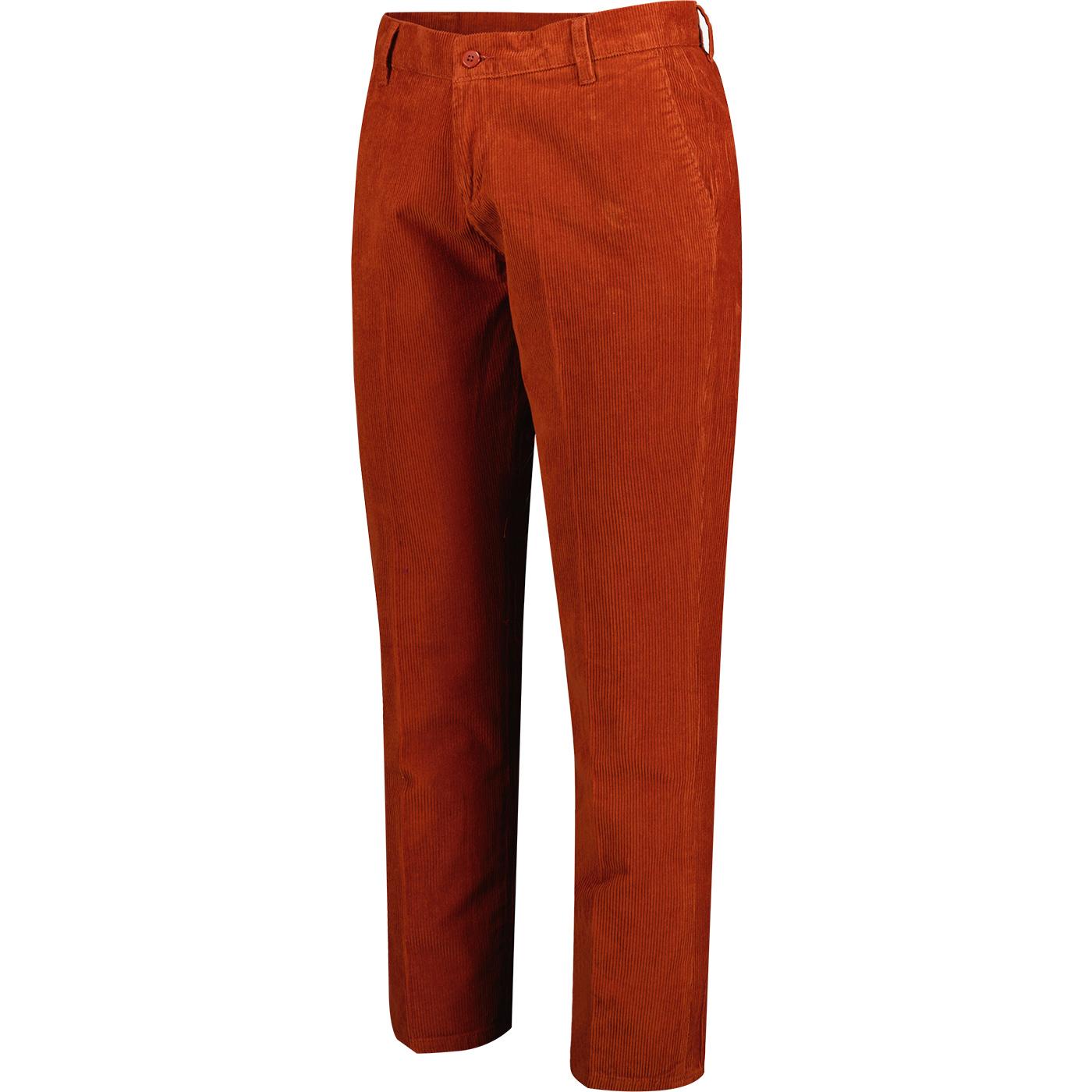 MADCAP ENGLAND Psycho Mod Slim Cord Trousers in Rust