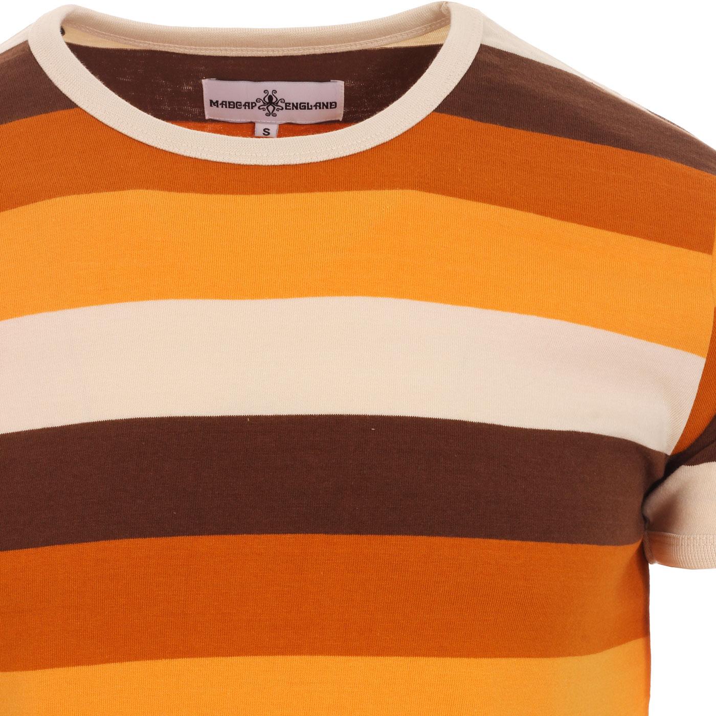 MADCAP ENGLAND Beatcomber Retro 70s Stripe Tee Ochre