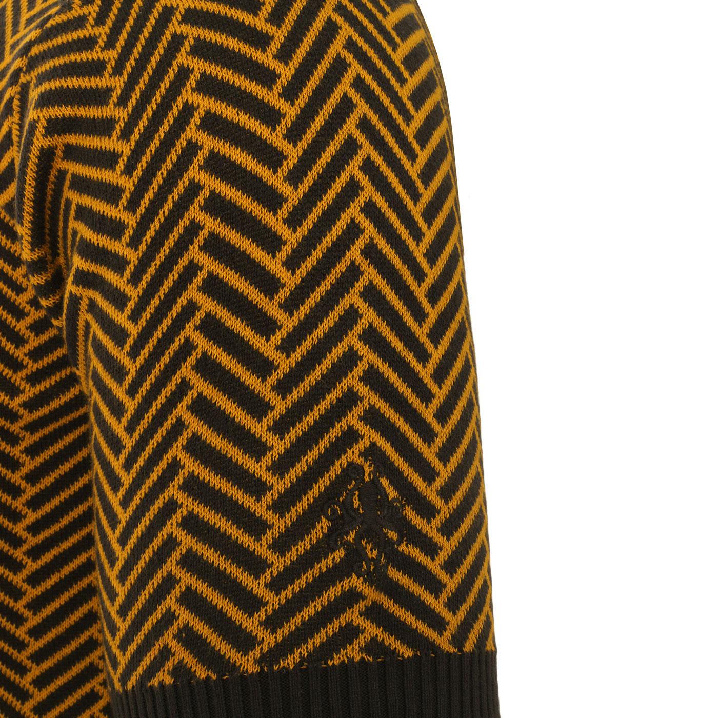 Mojo MADCAP ENGLAND Mod Chevron Dash Knitted Polo Top