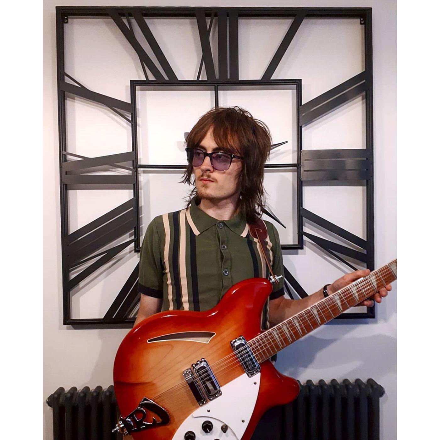 MADCAP ENGLAND Shockwave Mod Stripe Knit Polo in Green