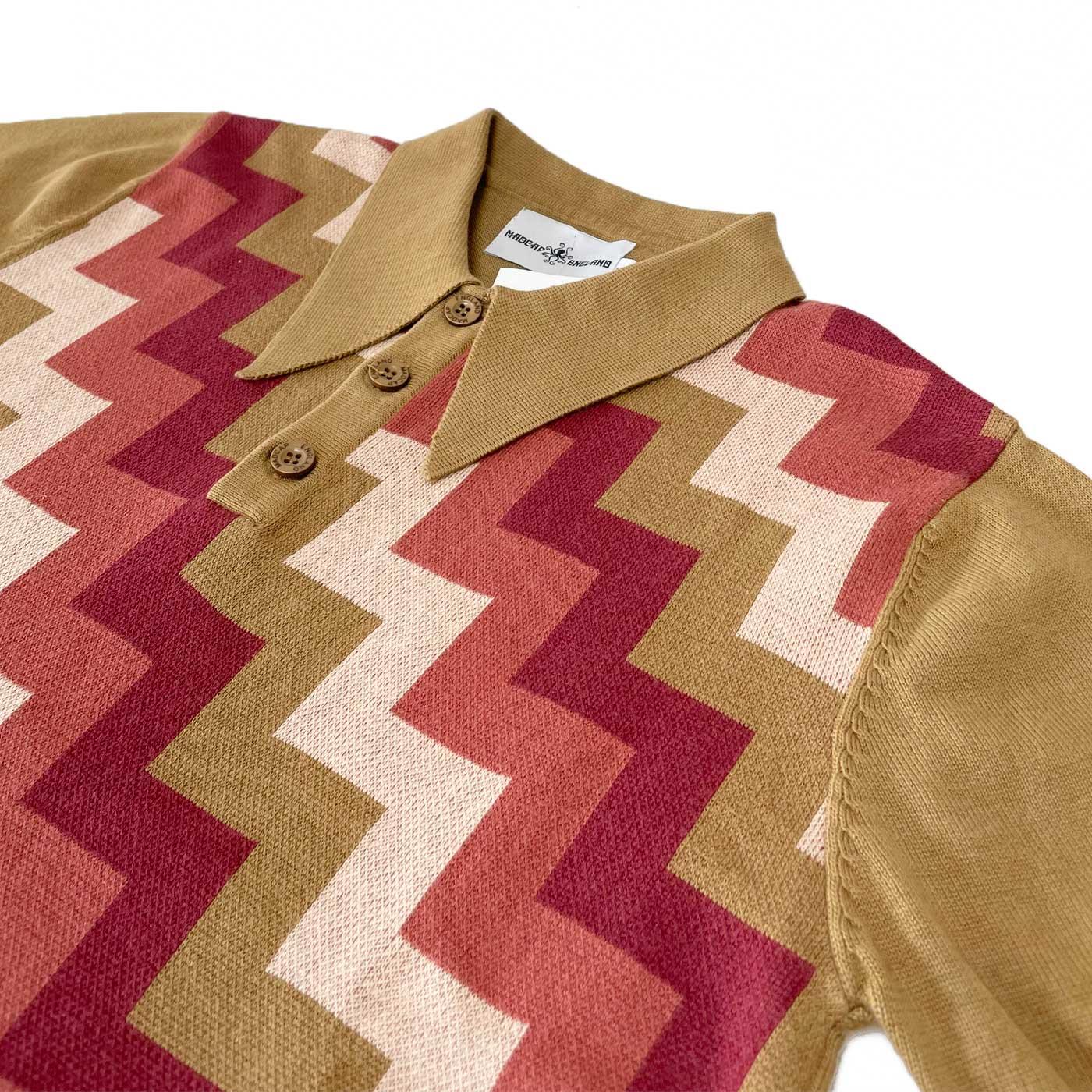 Step On Madcap England Retro 70s Step Jacquard Polo in Fall Leaf