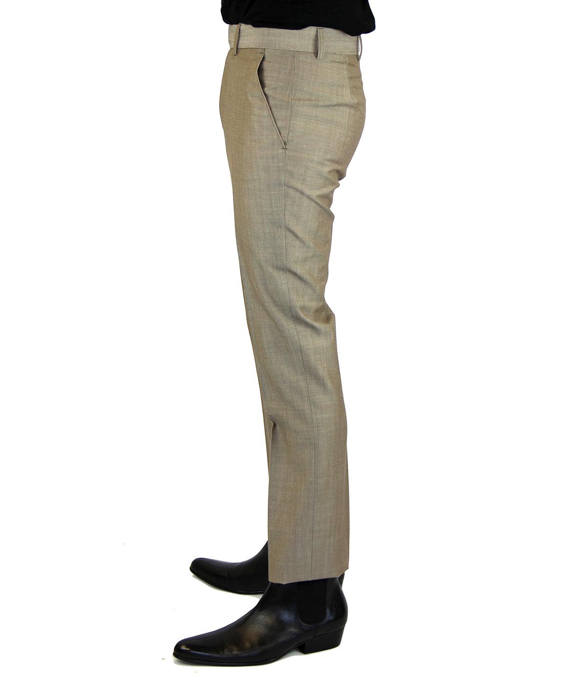 TAILORED by MADCAP ENGLAND Retro Mod Slim Mohair Trousers Taupe