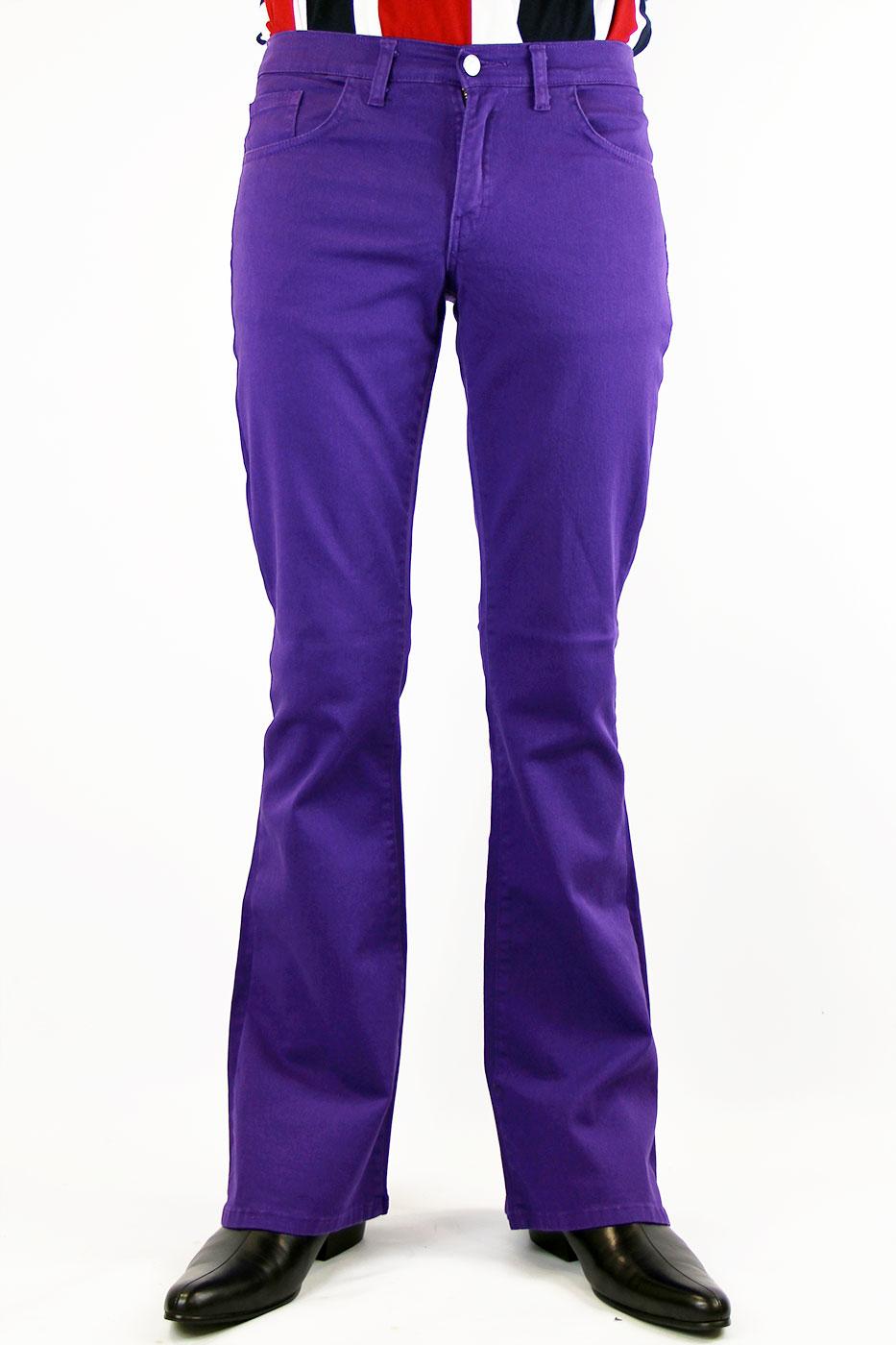 MADCAP ENGLAND Zap Retro 70s Indie Stretch Denim Flares Purple