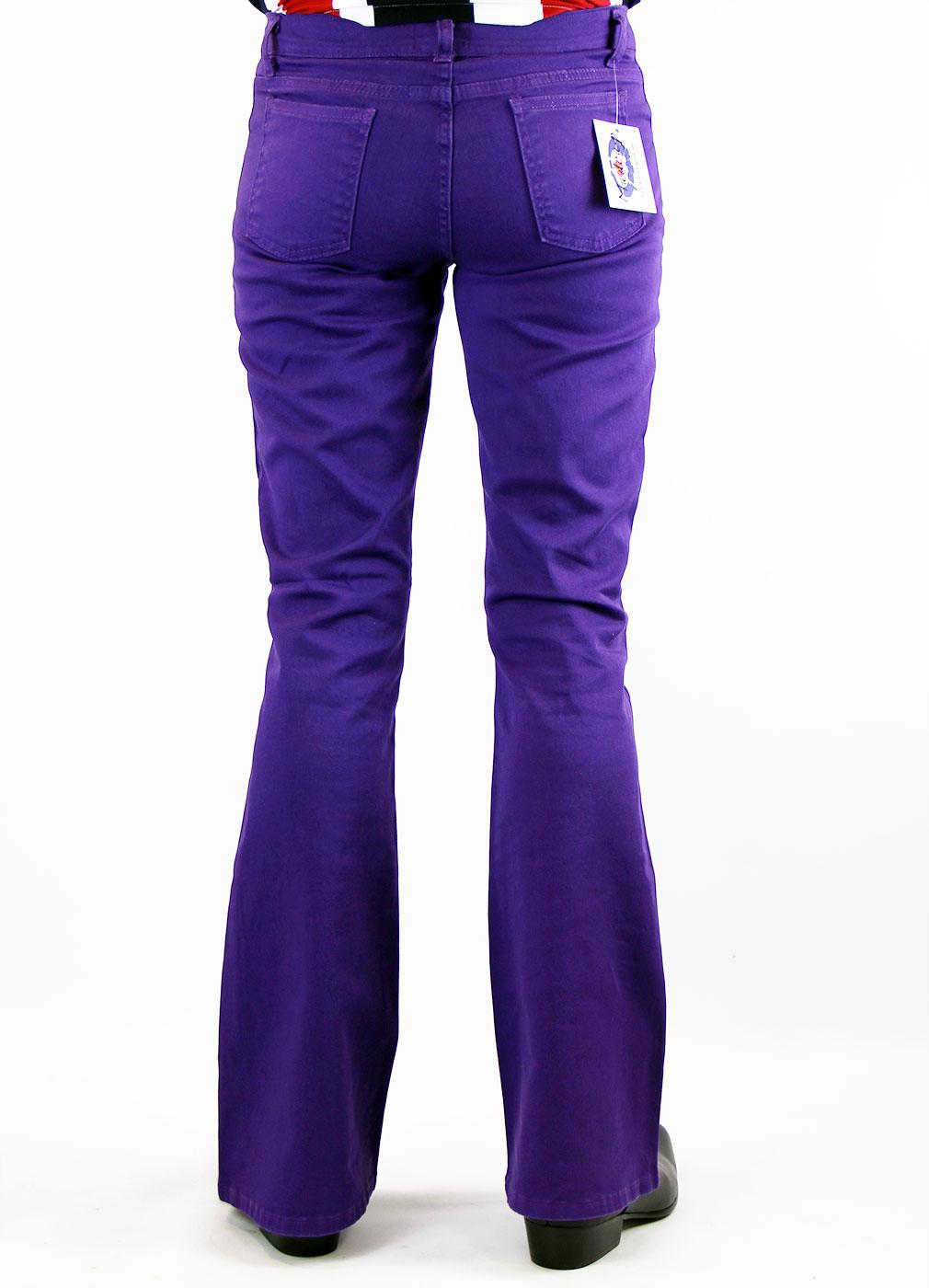 MADCAP ENGLAND Zap Retro 70s Indie Stretch Denim Flares Purple