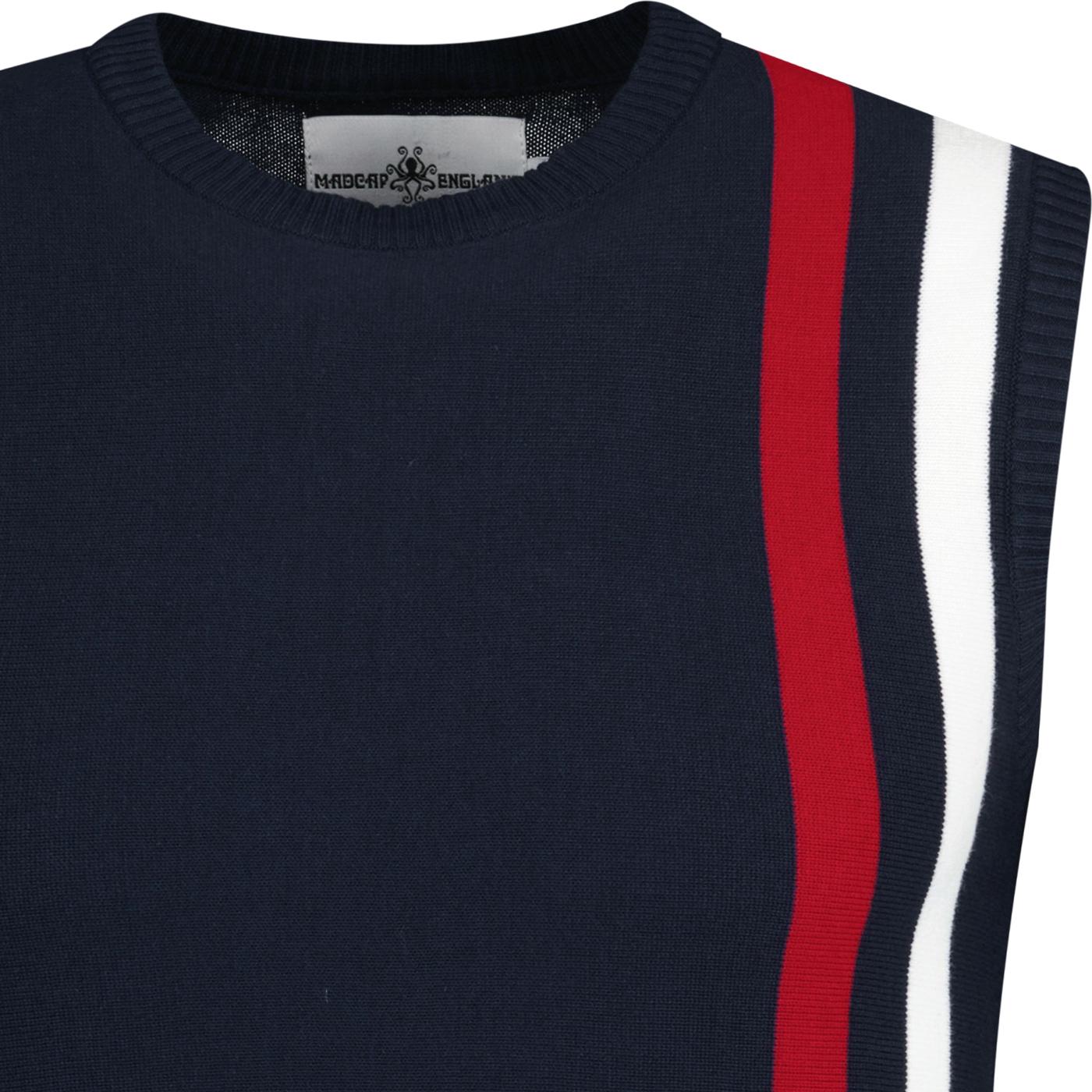 MADCAP ENGLAND Centurion Mod Racing Stripe Tank Top Navy