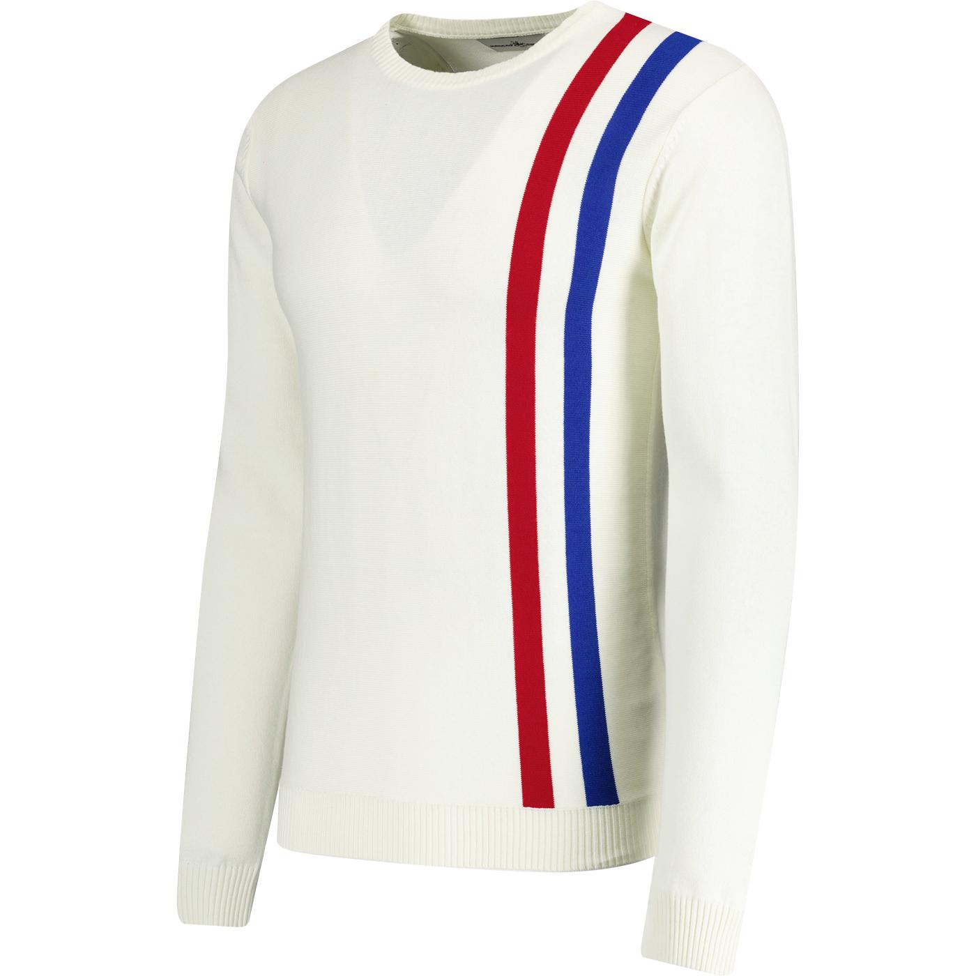 MADCAP ENGLAND Attack Retro 60s Mod Knit Racing Jumper